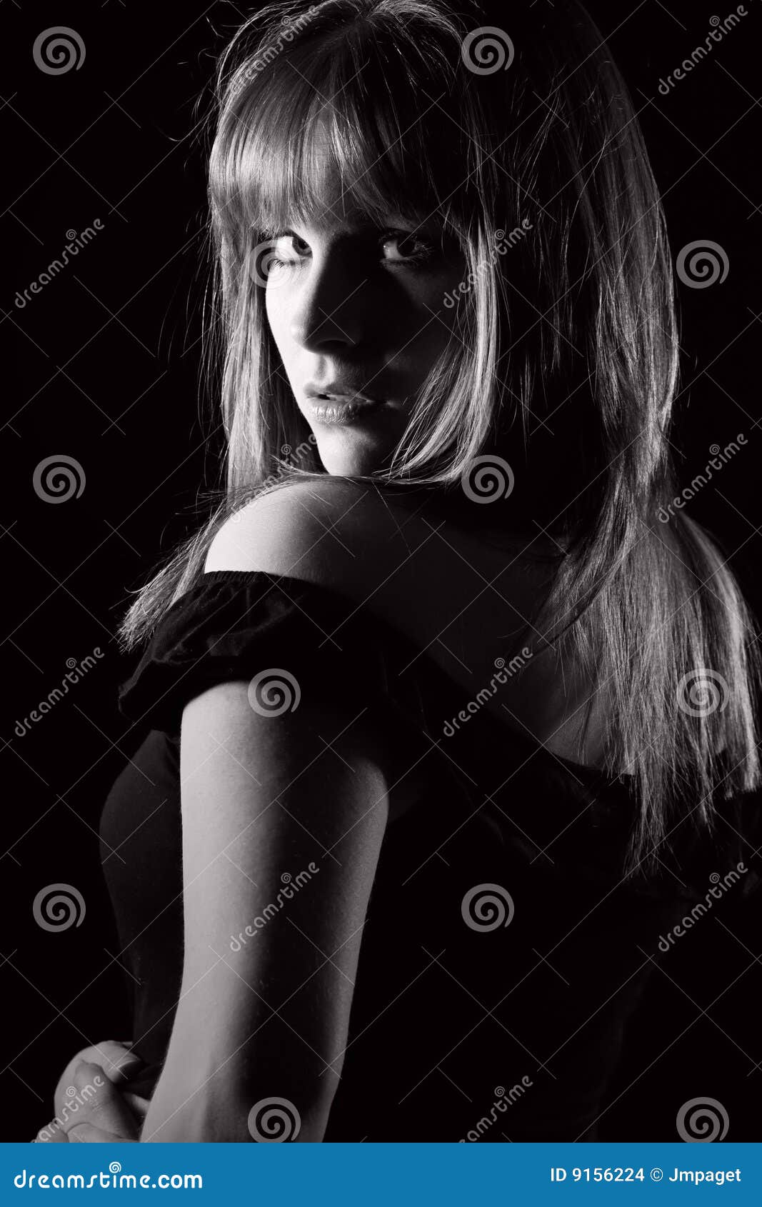 Pretty Girl Looking Over Her Shoulder Stock Photo - Image of passionate ...