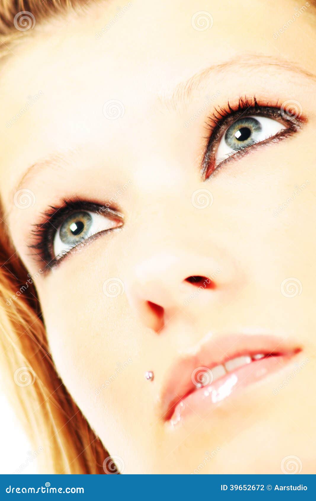 Pretty girl looking up stock photo. Image of girl, happiness - 39652672