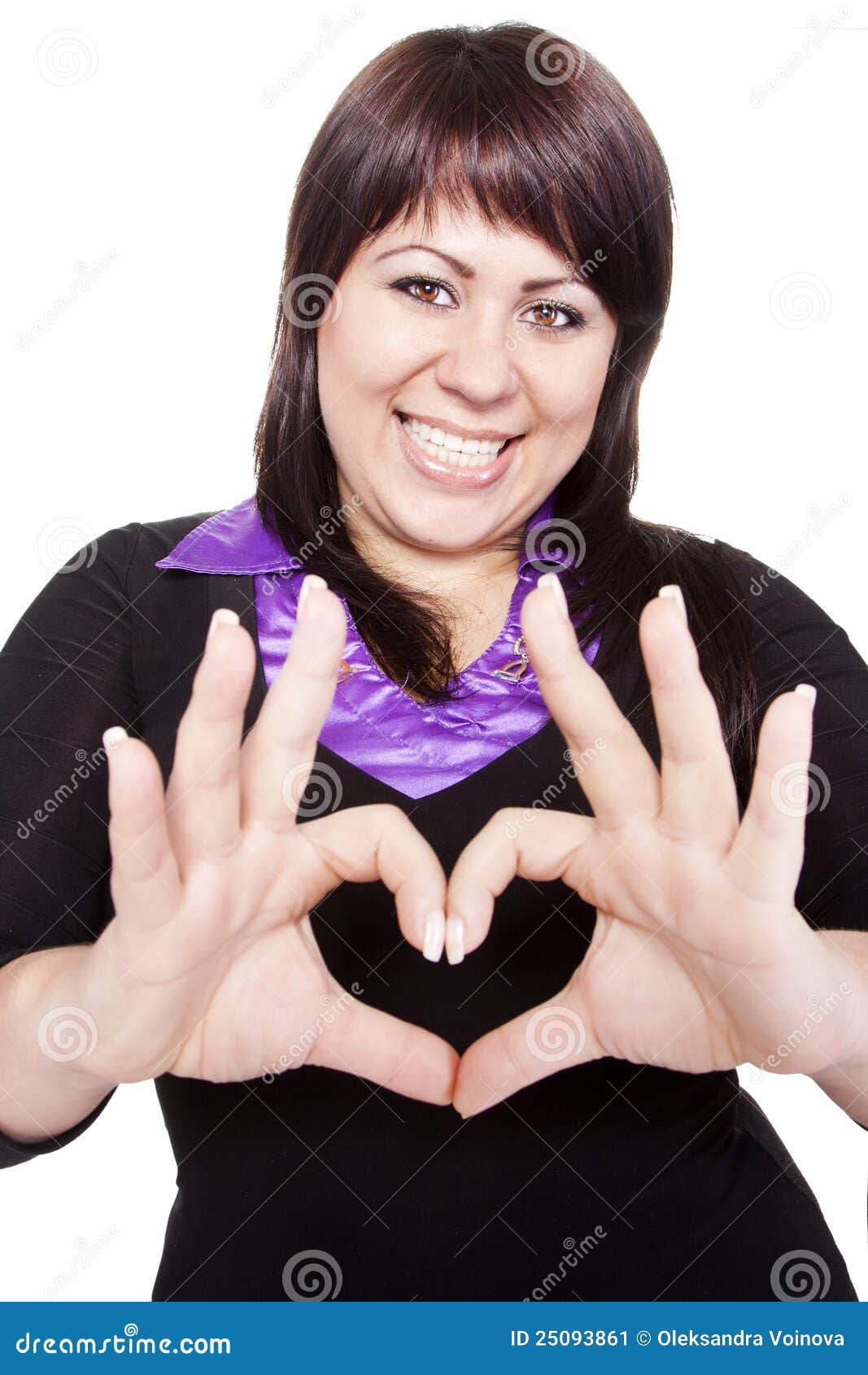 Pretty Girl Making a Heart Symbol with Her Hands Stock Image - Image of ...