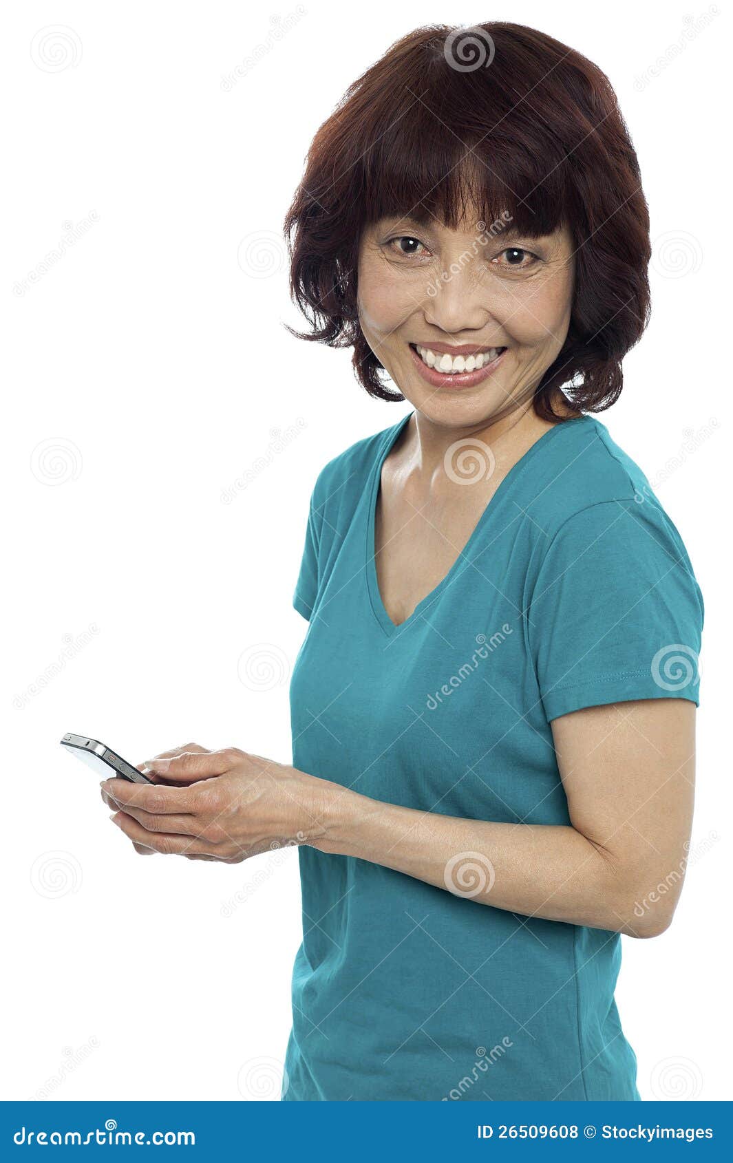 Pretty Girl Messaging Her Friends Stock Photo - Image of communication ...