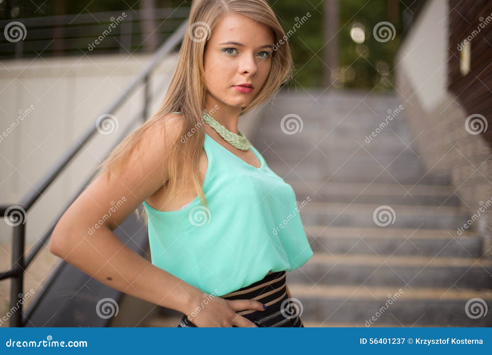 Pretty girl in park stock image. Image of leisure, athletic - 56401237