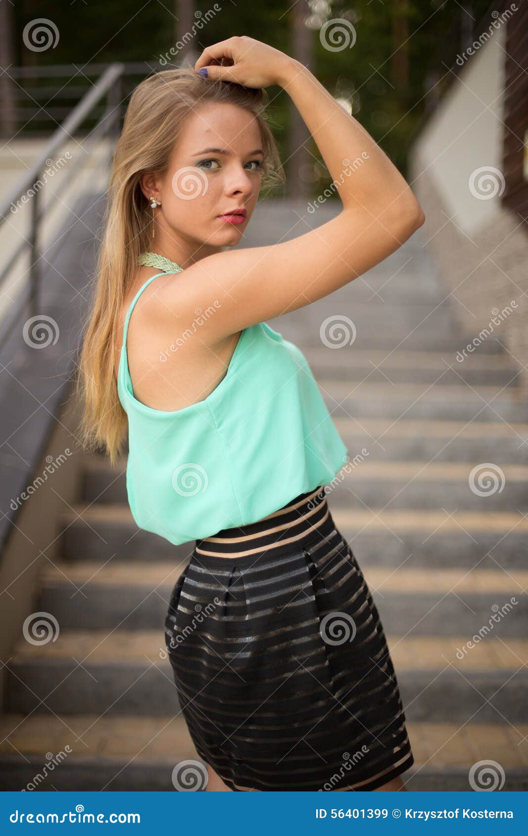 Pretty girl in park stock image. Image of leisure, slim - 56401399