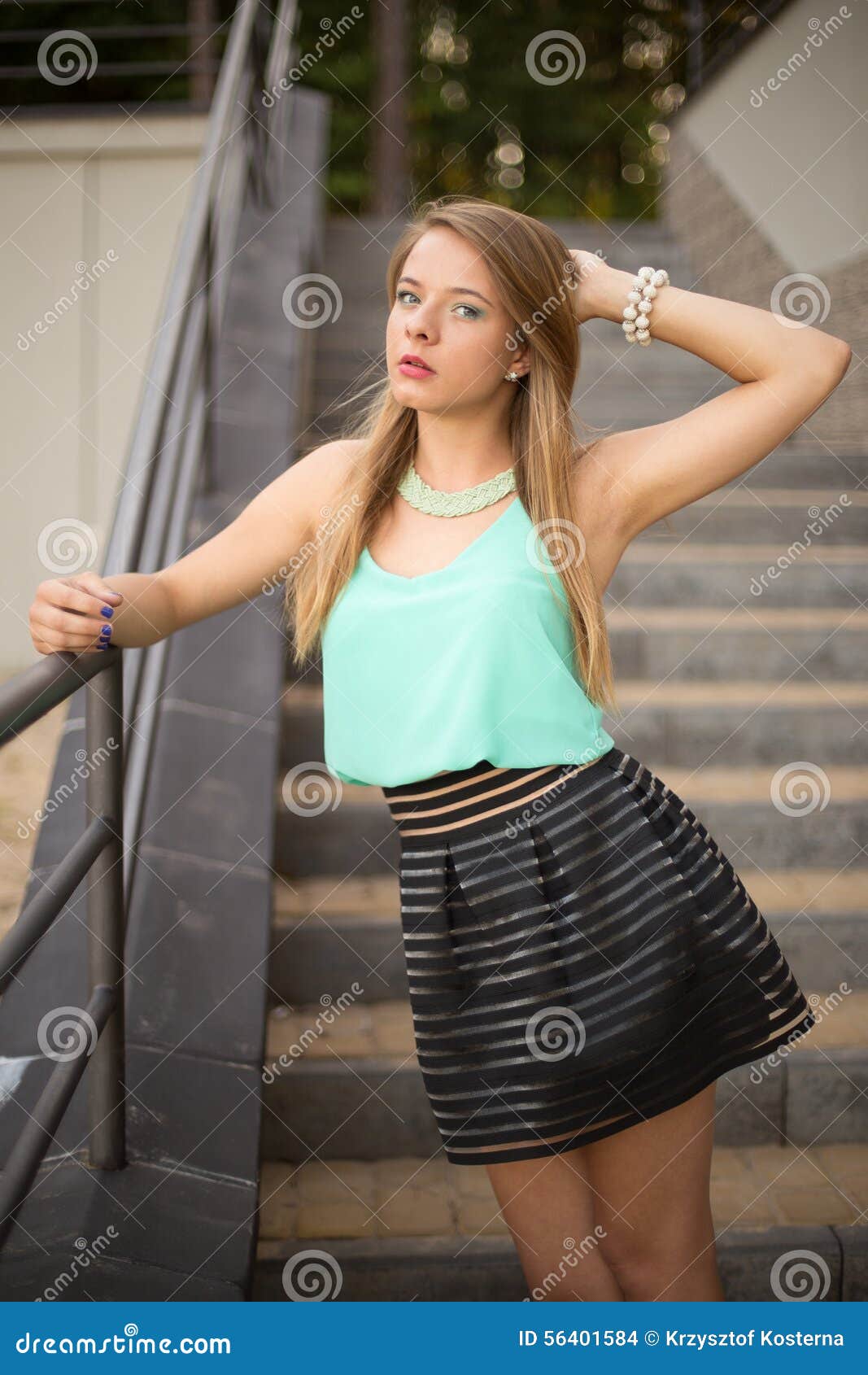 Pretty girl in park stock photo. Image of park, flood - 56401584