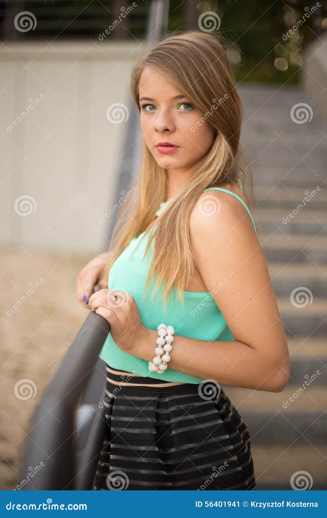 Pretty girl in park stock image. Image of hair, slim - 56401941