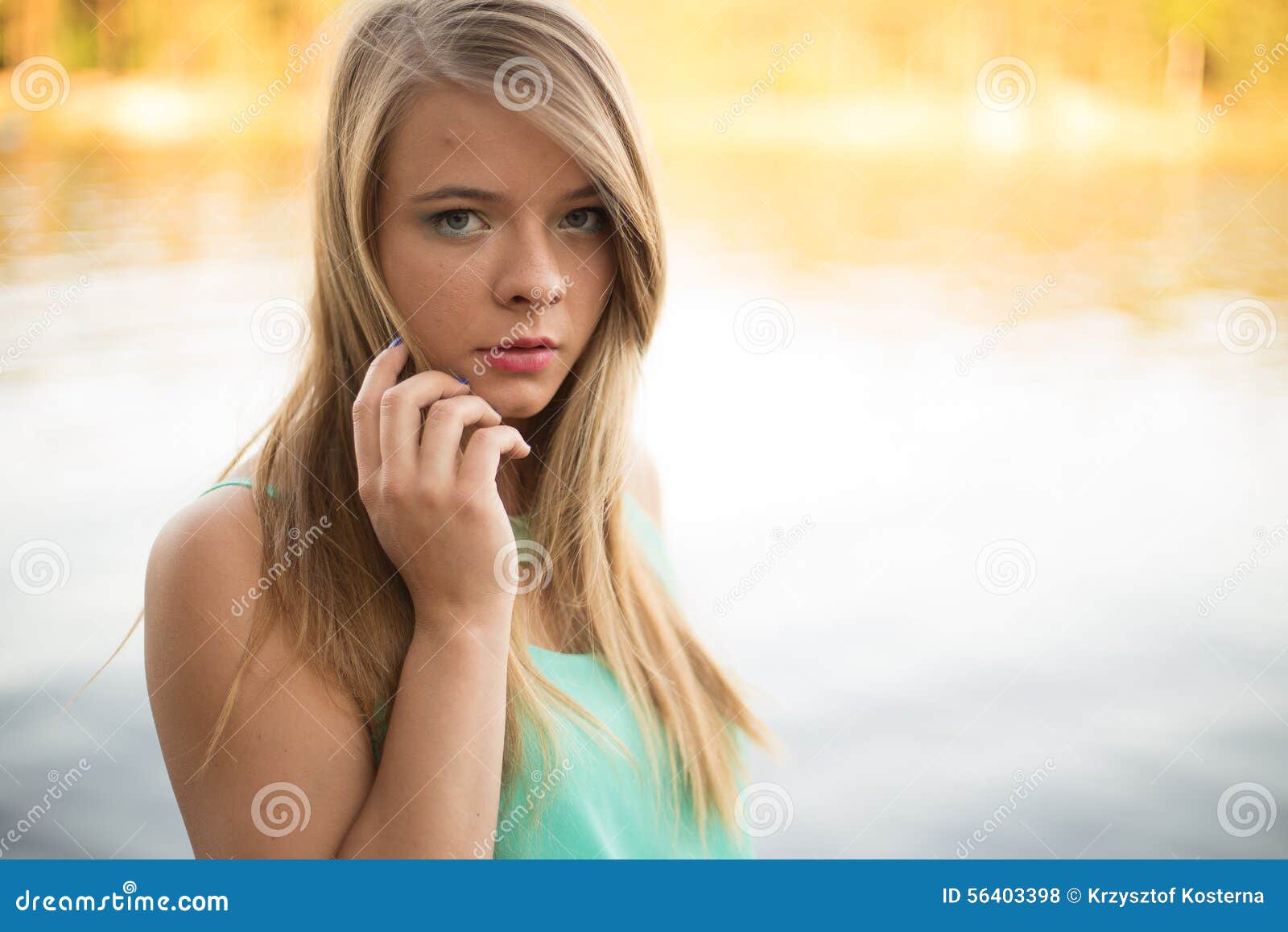 Pretty girl in park stock photo. Image of athletic, green - 56403398