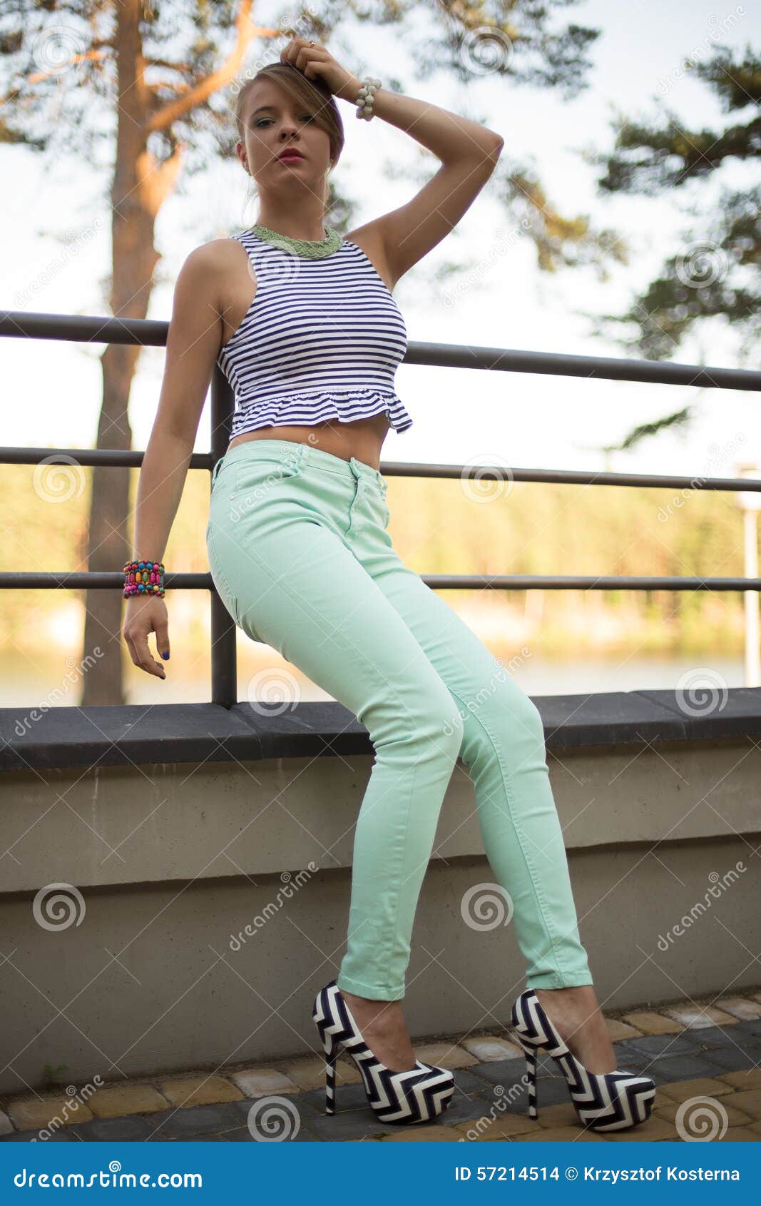 Pretty girl in park stock photo. Image of pretty, summer - 57214514