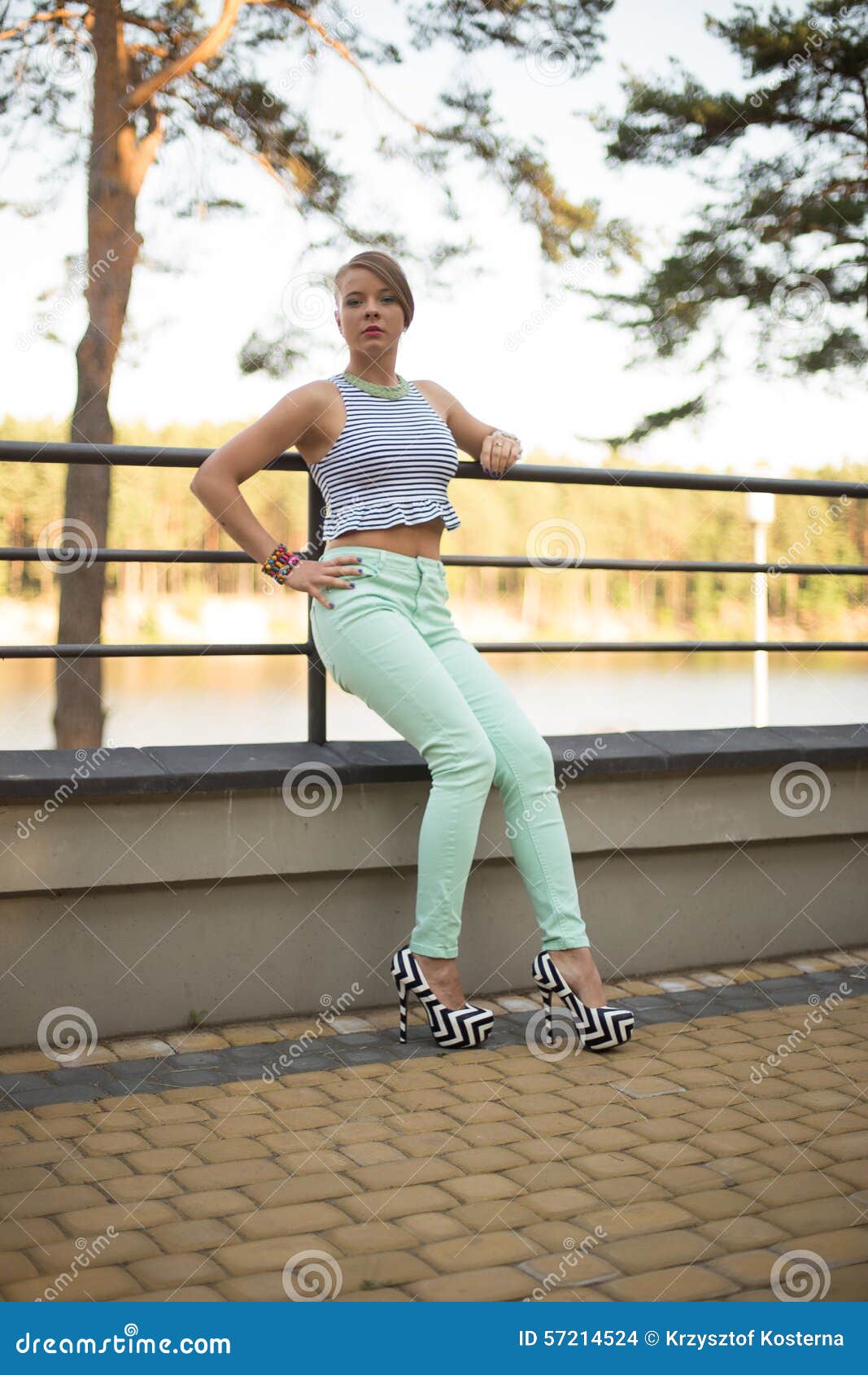 Pretty girl in park stock photo. Image of girl, boots - 57214524