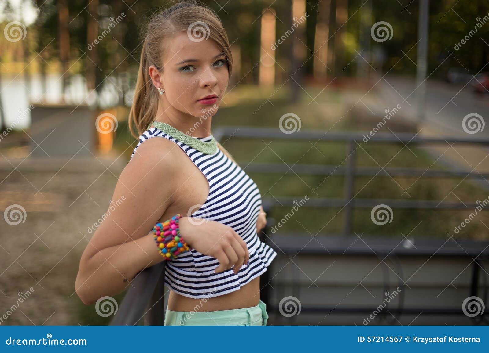 Pretty girl in park stock image. Image of hair, long - 57214567