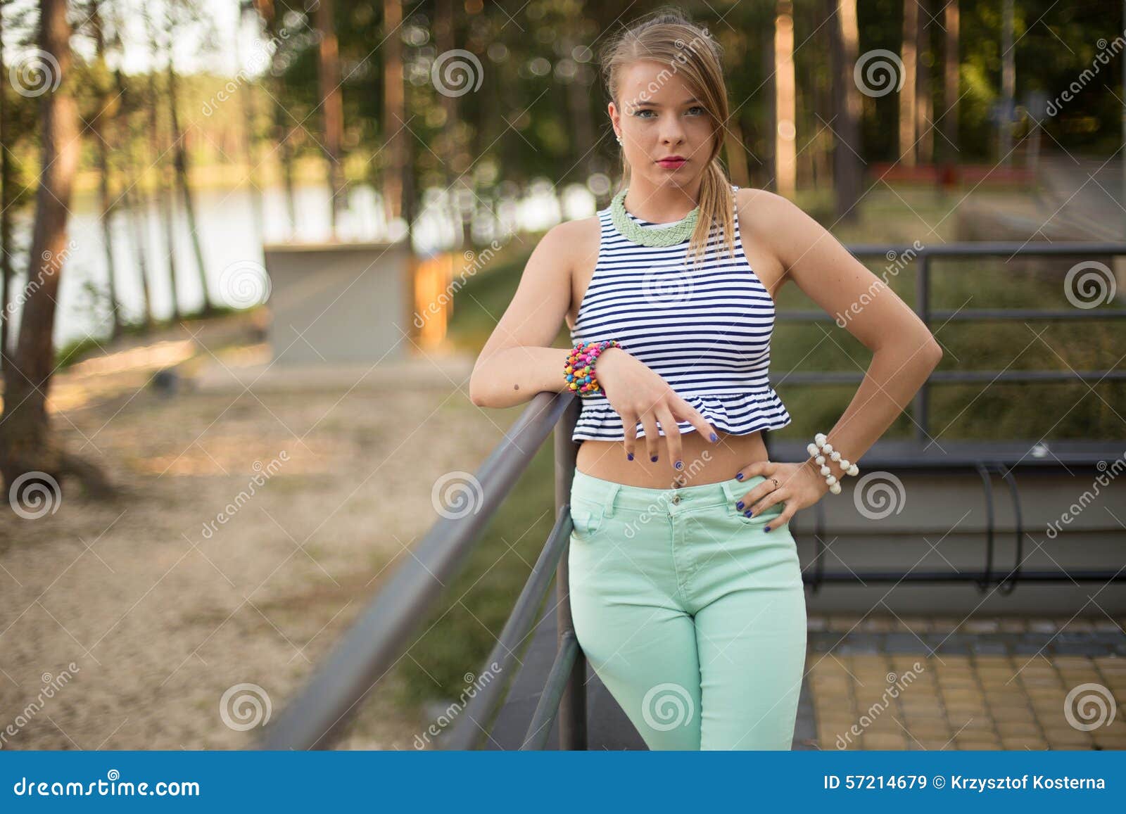Pretty girl in park stock image. Image of comfortably - 57214679
