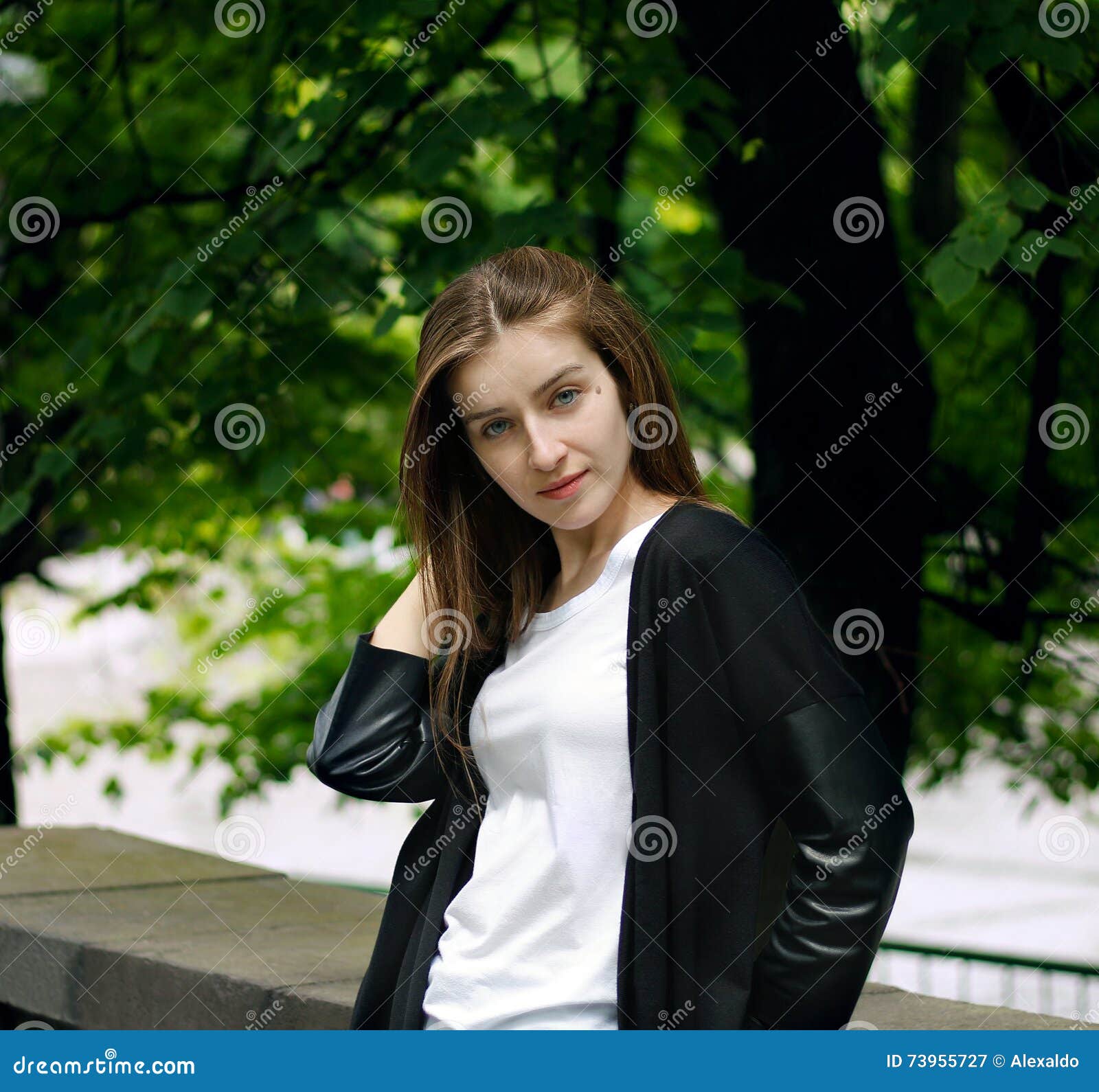 Pretty Girl in Park stock image. Image of bright, beauty - 73955727