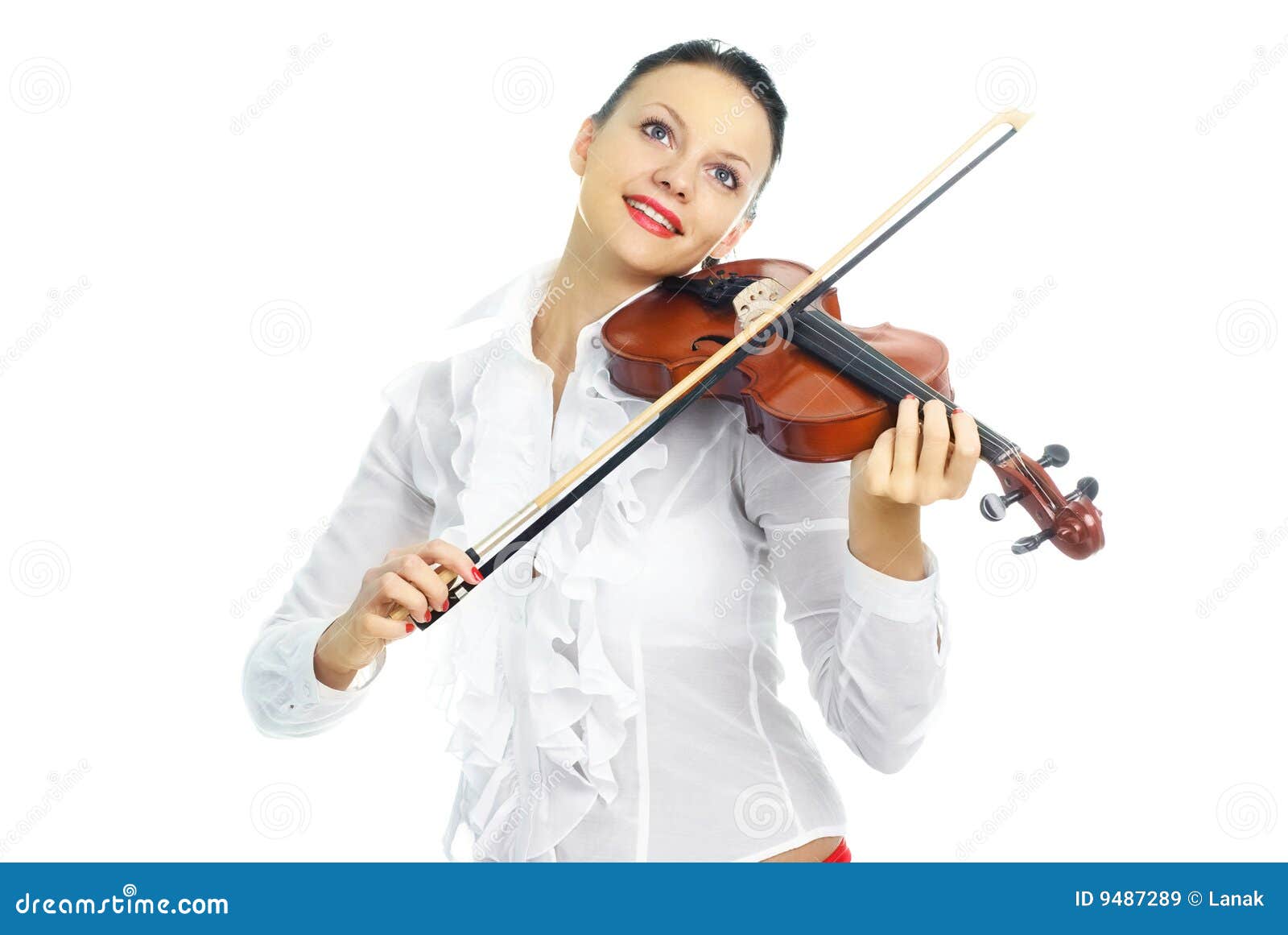 Pretty Girl Playing the Violin Stock Image - Image of expression ...