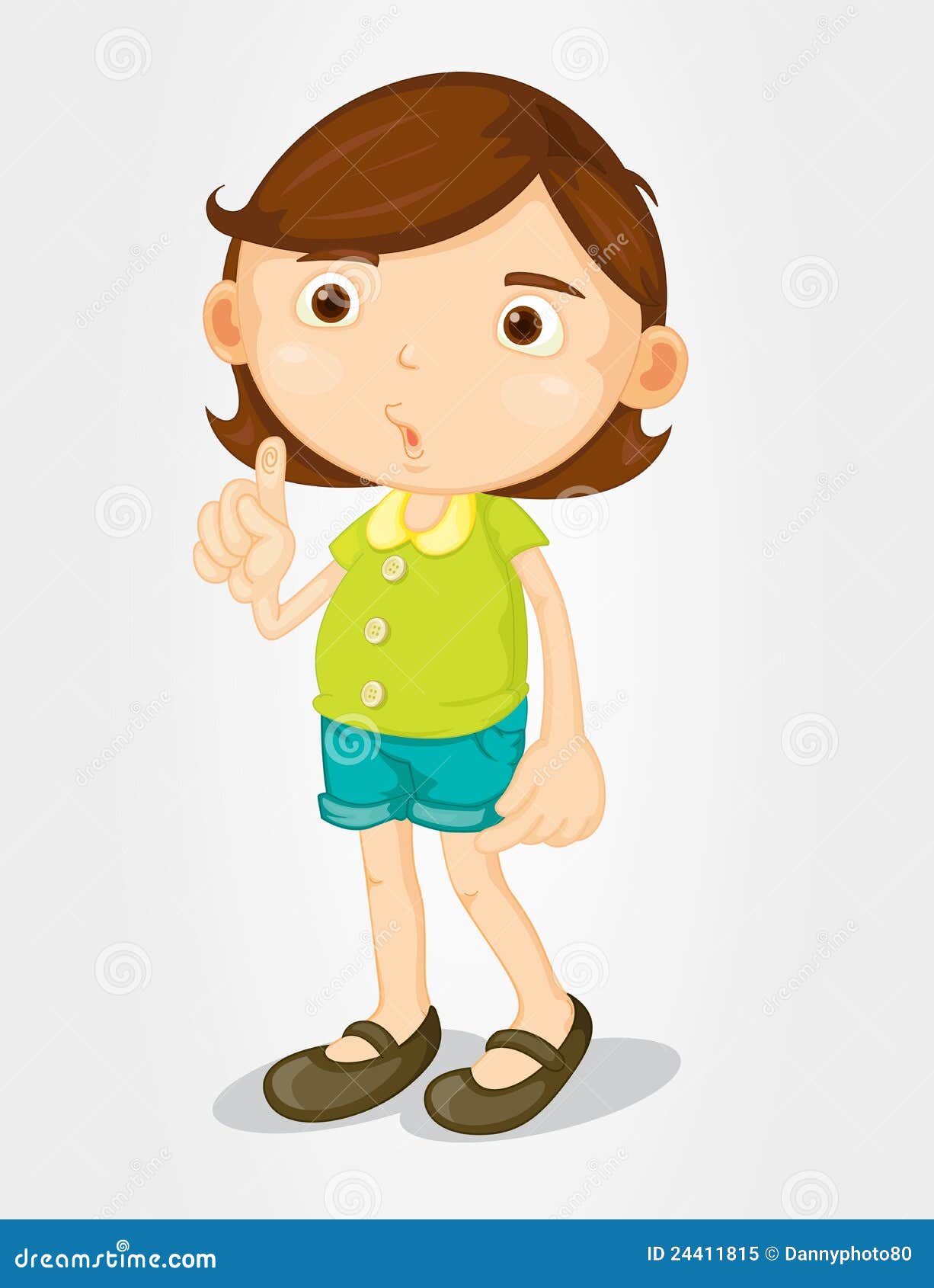 Girl Pointing At Something. Avatar, Vector. | CartoonDealer.com #87423644
