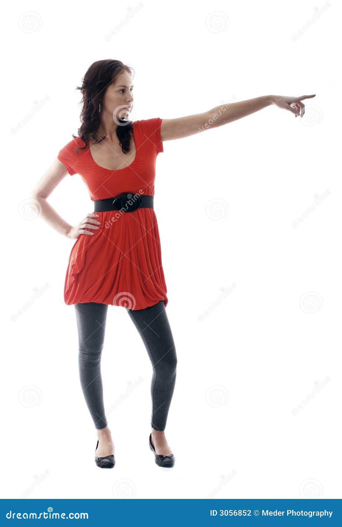 Pretty girl pointing stock photo. Image of fashionable - 3056852