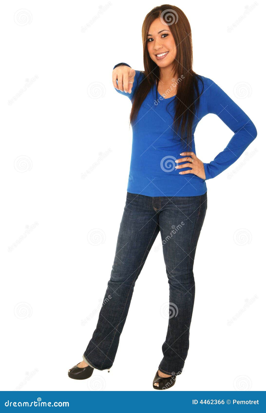Pretty Girl Pointing at Camera Stock Photo - Image of beauty, girl: 4462366