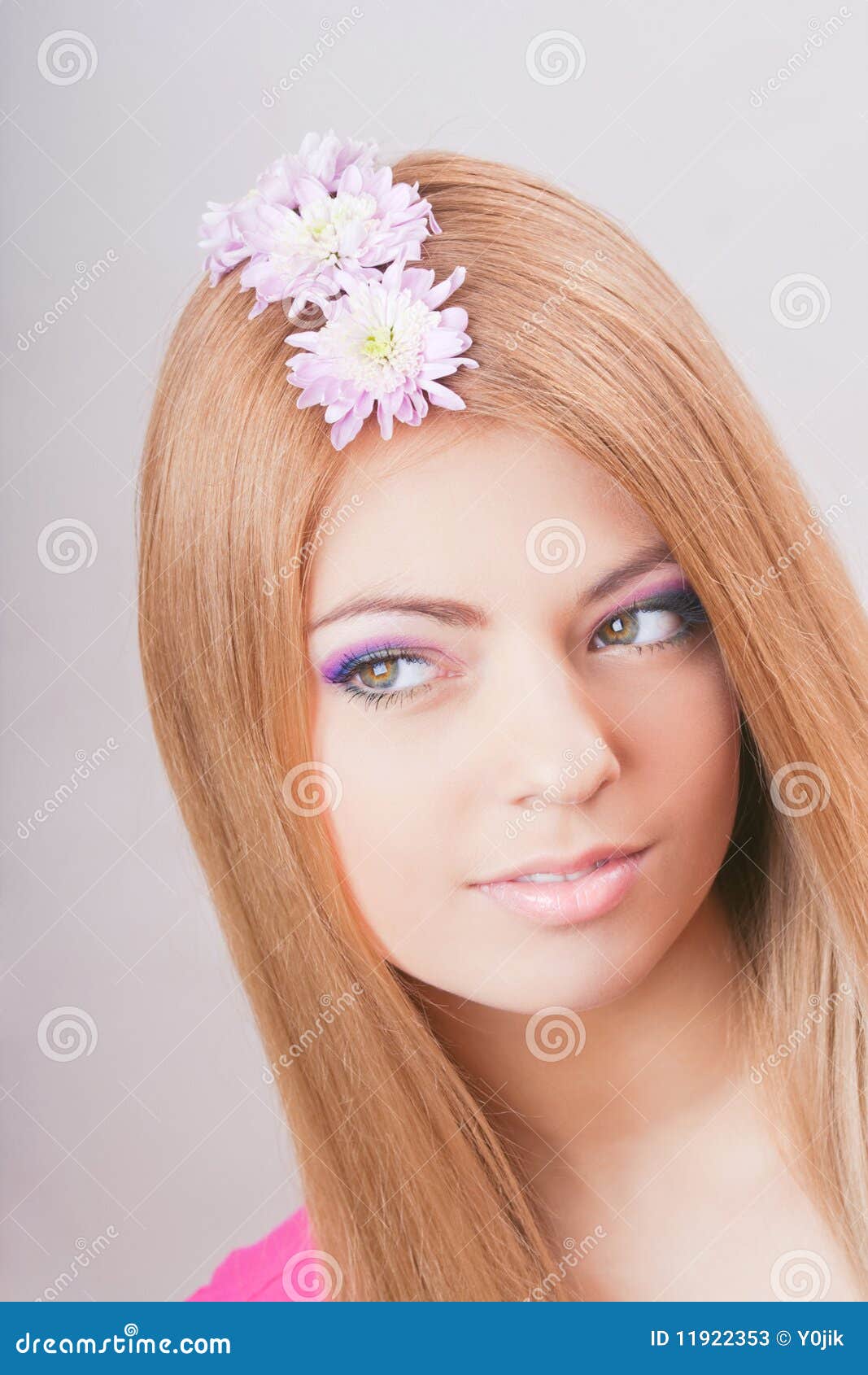 Pretty girl portrait stock image. Image of flower, girl - 11922353