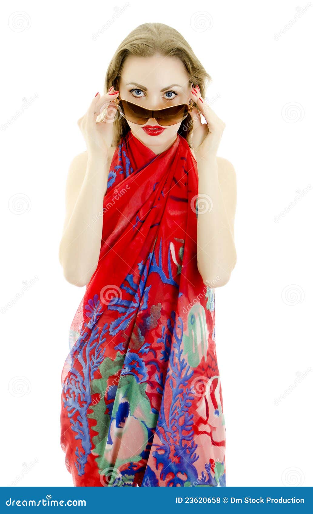 Pretty Girl Posing in Pareo. Stock Photo - Image of pretty, slim: 23620658