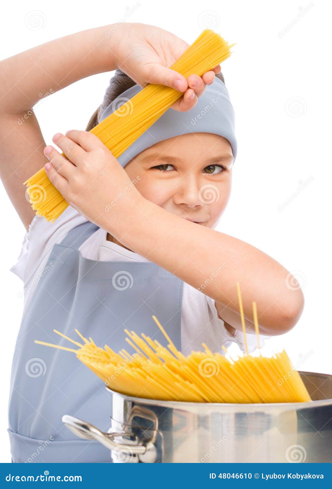Pretty Girl Preparing Spaghetti Stock Photo - Image of meal, female ...