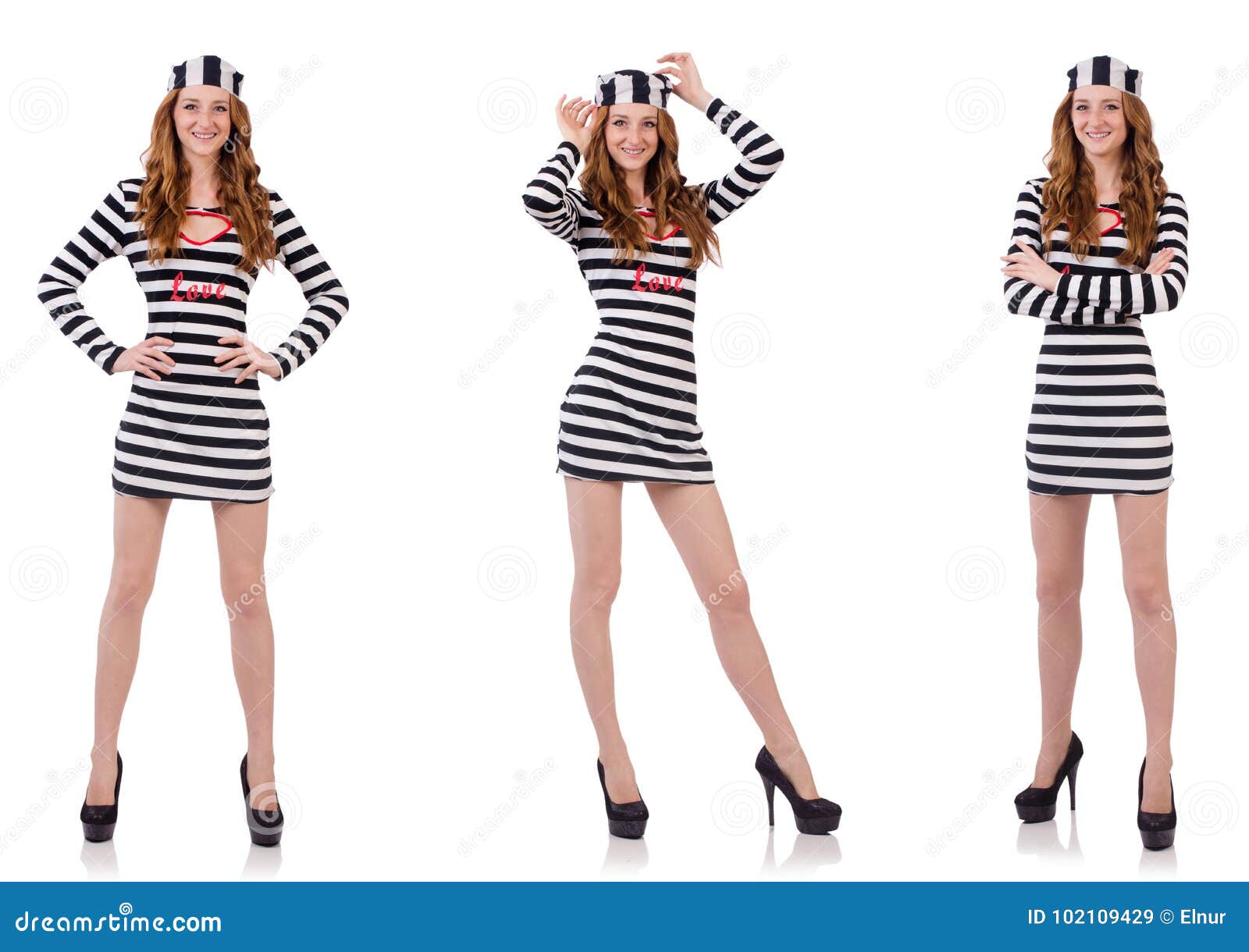 The Pretty Girl in Prisoner Uniform Isolated on White Stock Image ...