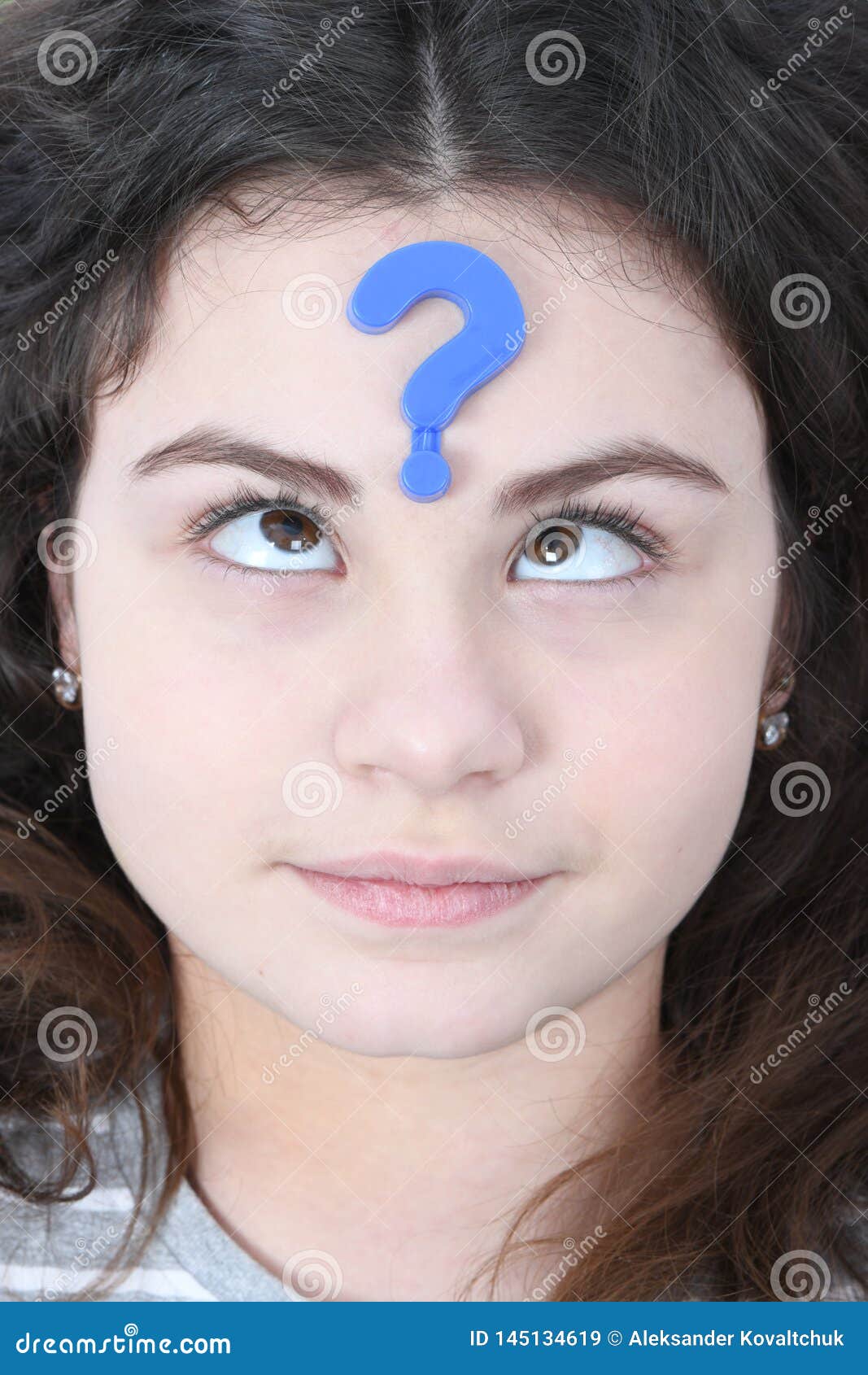 Pretty Girl and a Question Mark Stock Image - Image of beauty, doubt ...