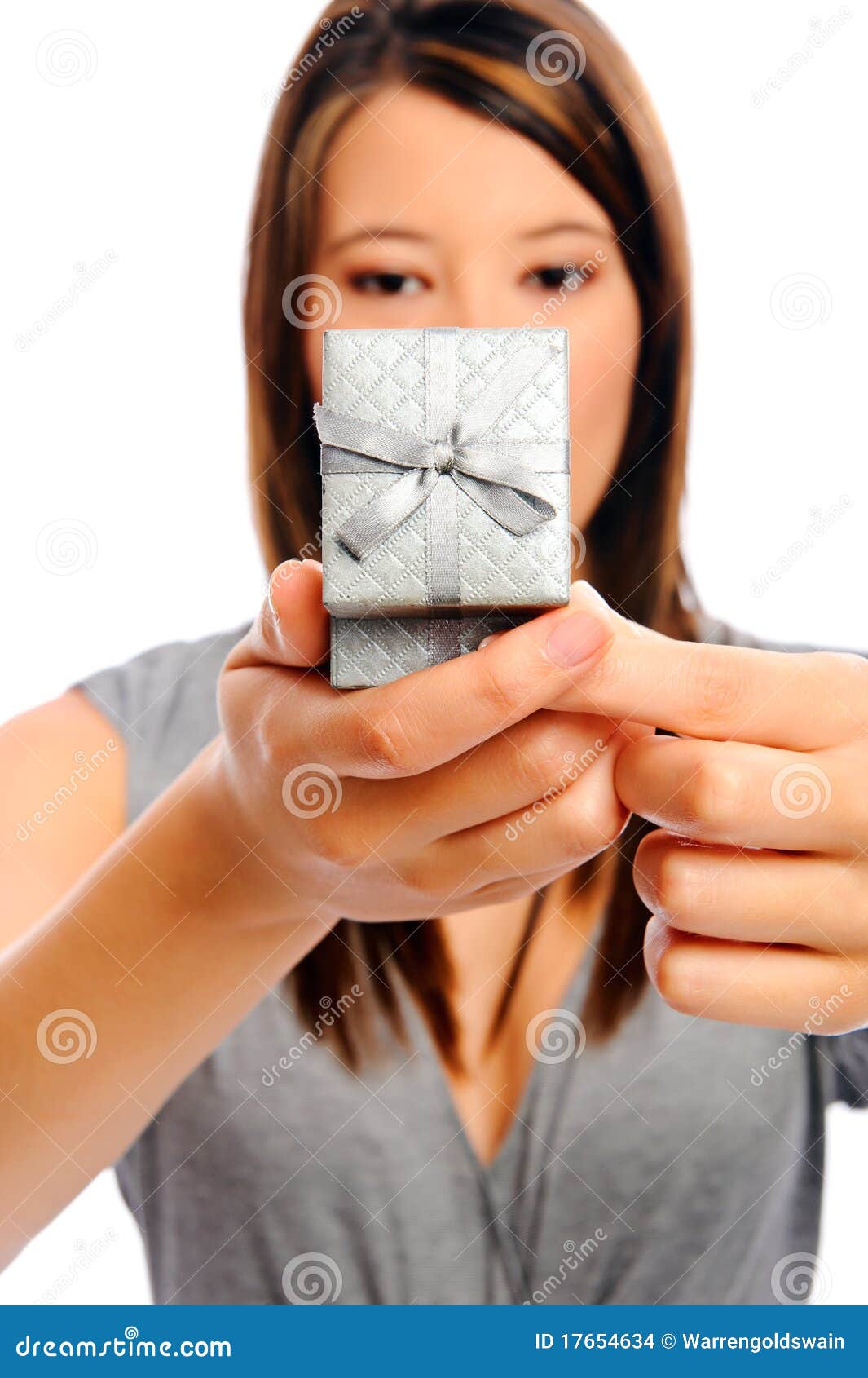 Pretty Girl Receives A Gift Stock Photo - Image of young, gift: 17654634