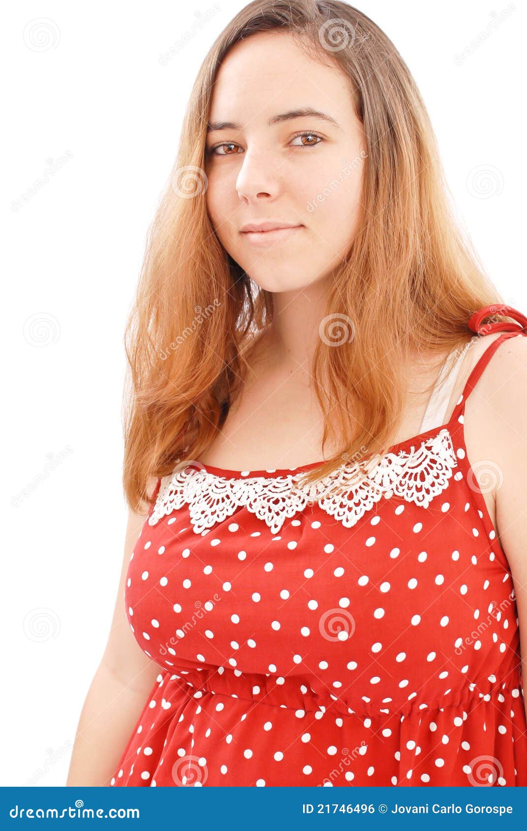Pretty Girl in Red Dress stock photo. Image of happiness - 21746496