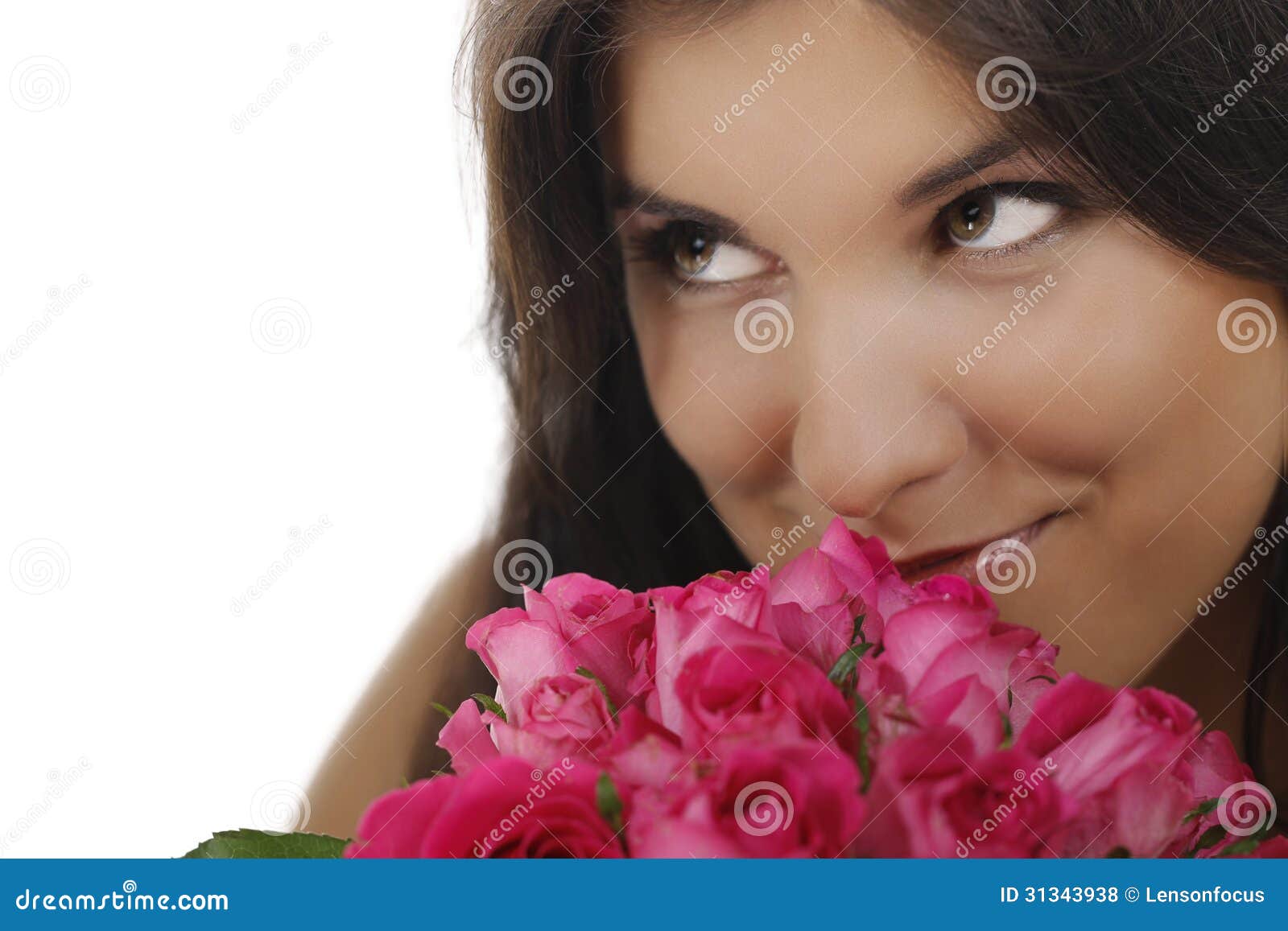 Pretty girl with roses stock photo. Image of luck, beauty - 31343938