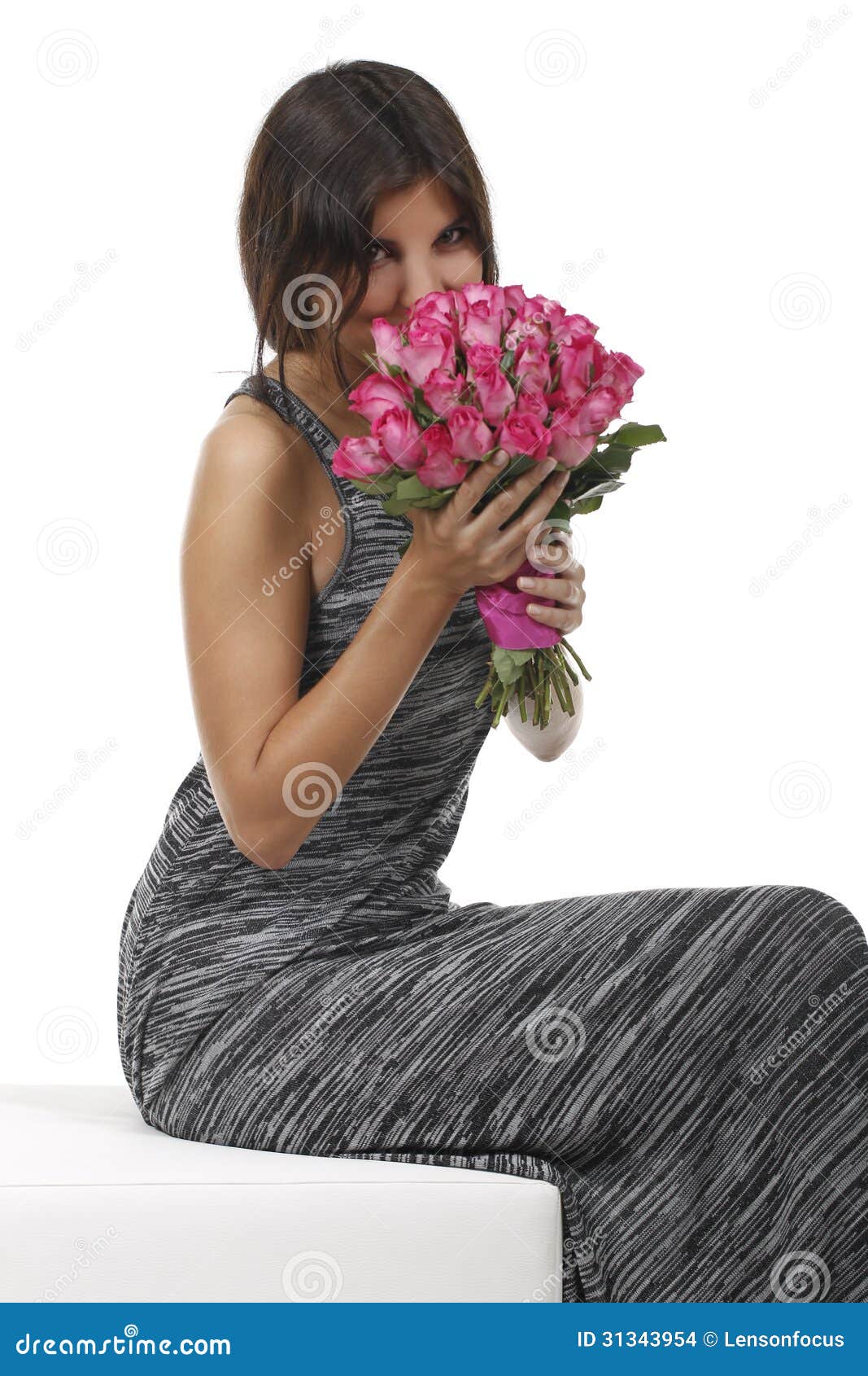 Pretty girl with roses stock photo. Image of roses, romantic - 31343954