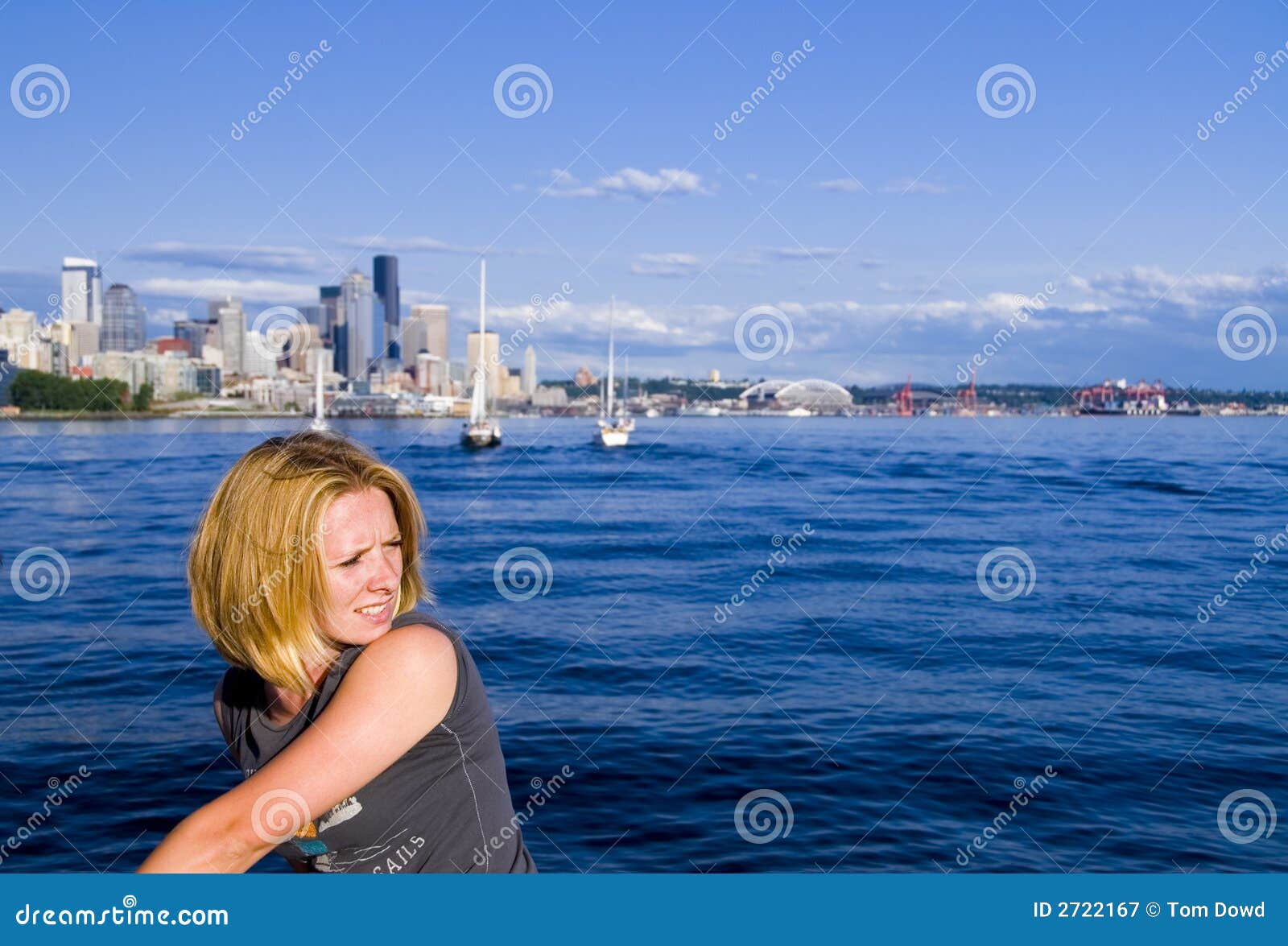 Pretty Girl on a Sailboat stock image. Image of beautiful - 2722167