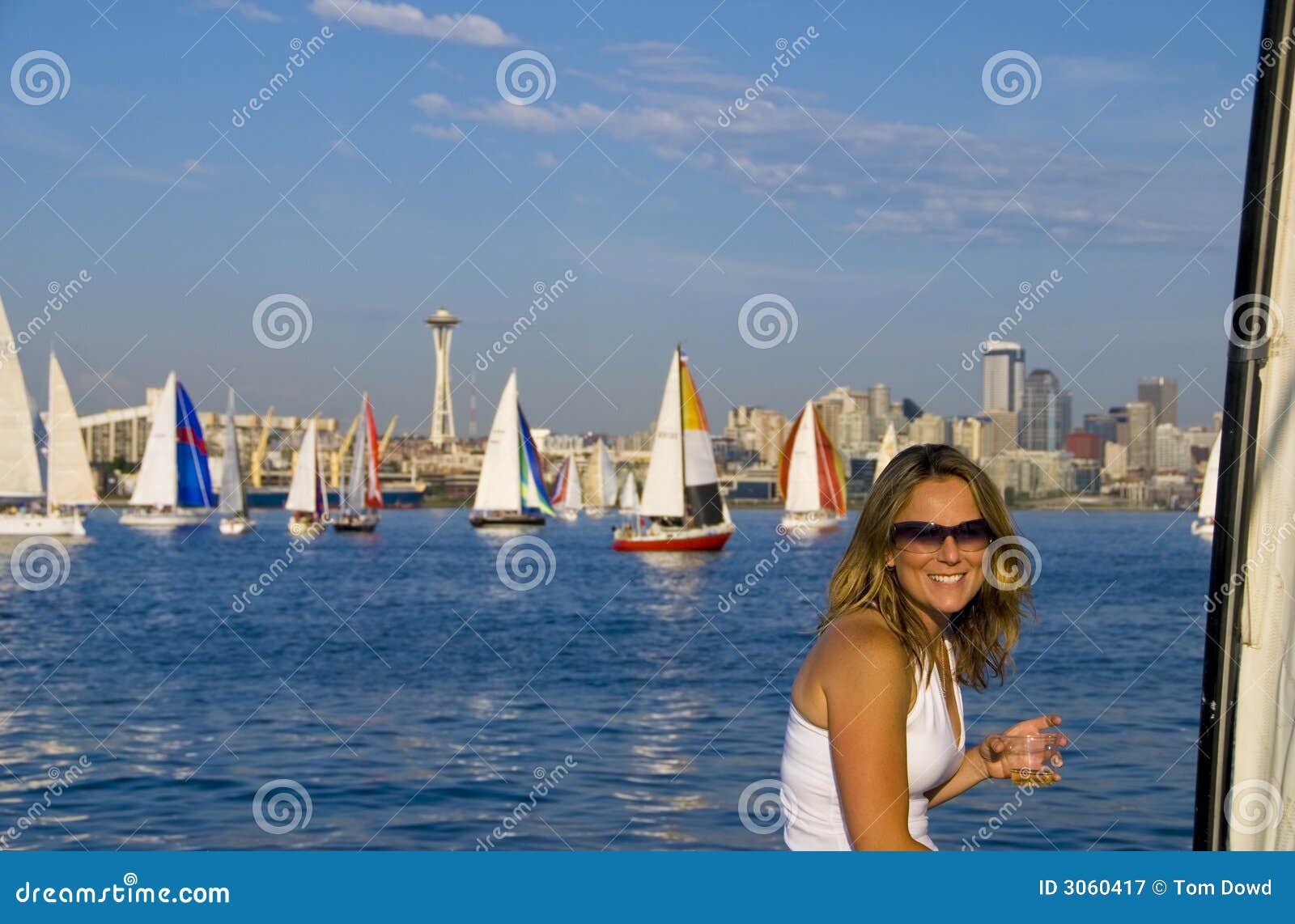Pretty Girl on a sailboat stock image. Image of girl, women - 3060417