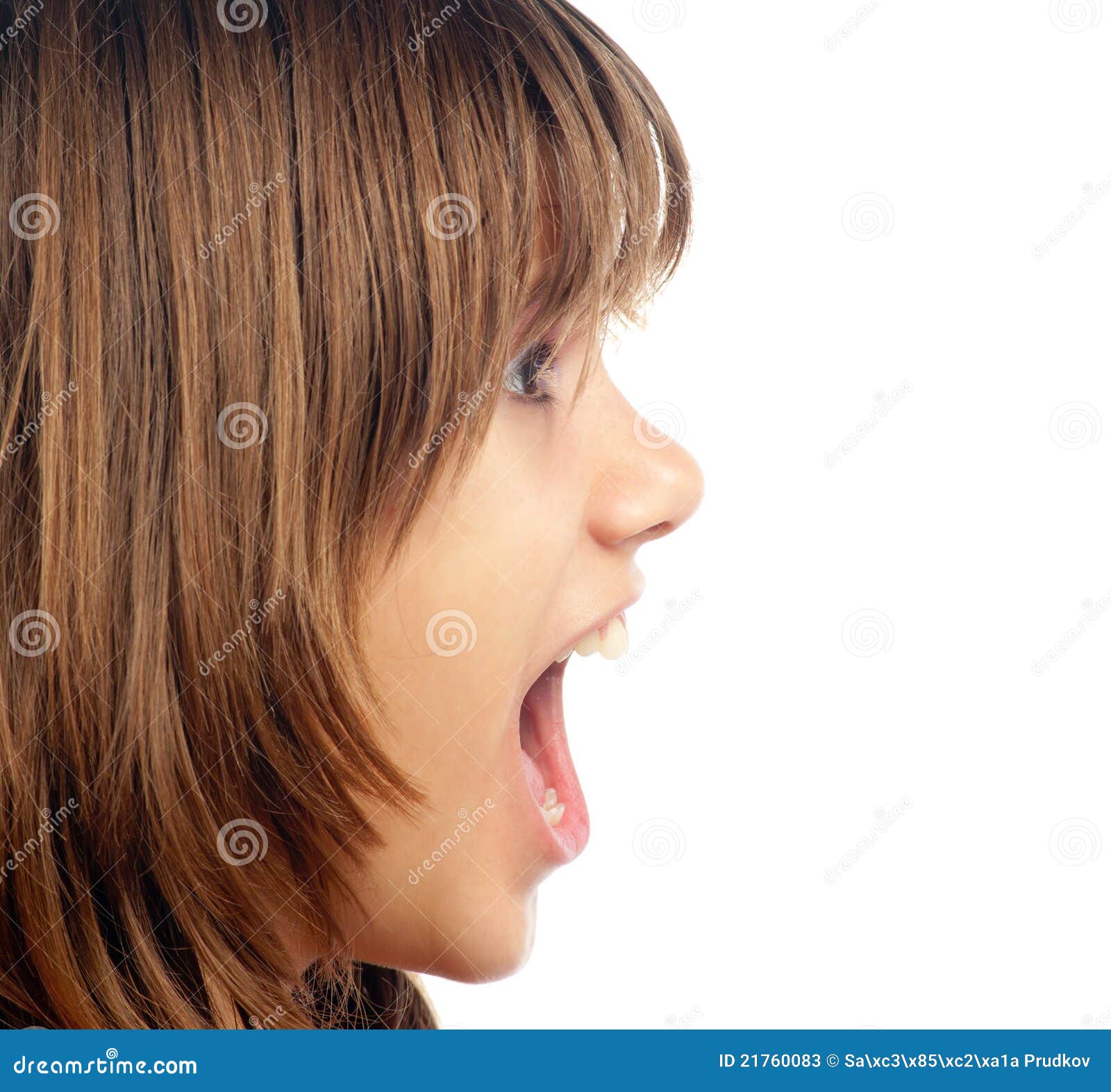 Pretty girl screaming stock image. Image of portrait - 21760083