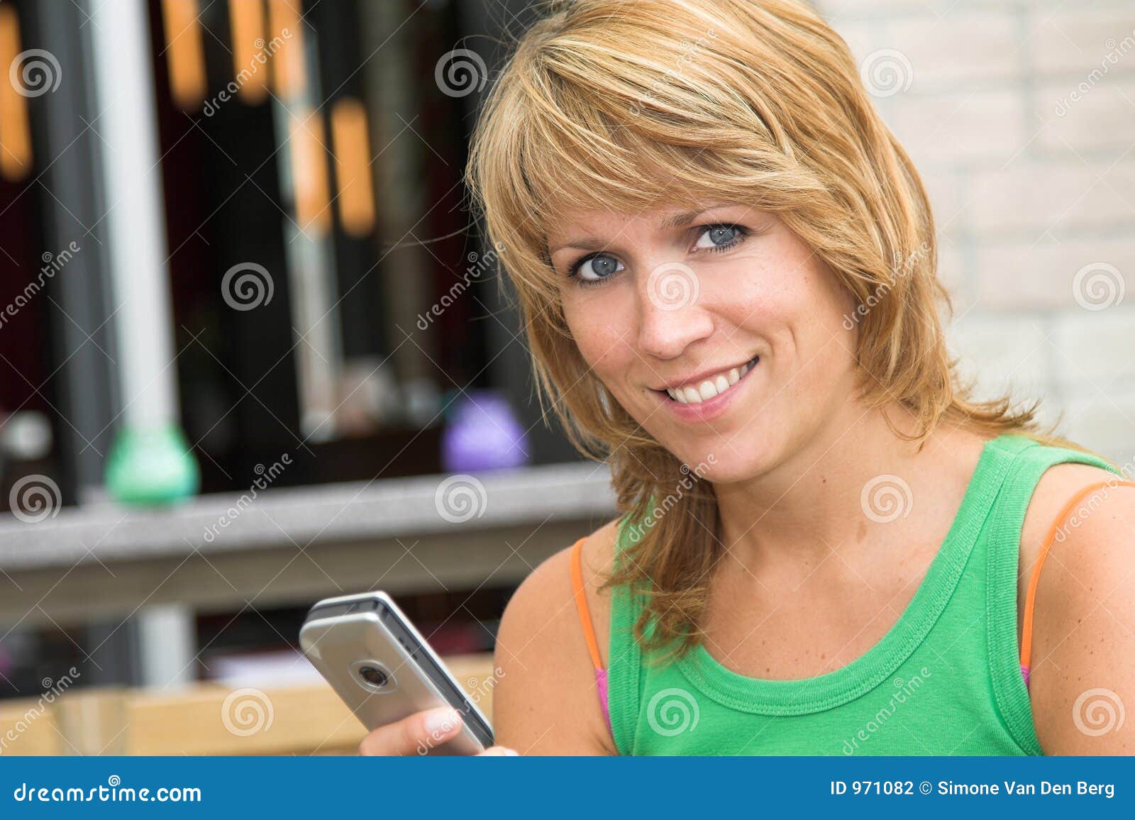 Pretty Girl Sending Text Messages Stock Photo - Image of person, happy ...