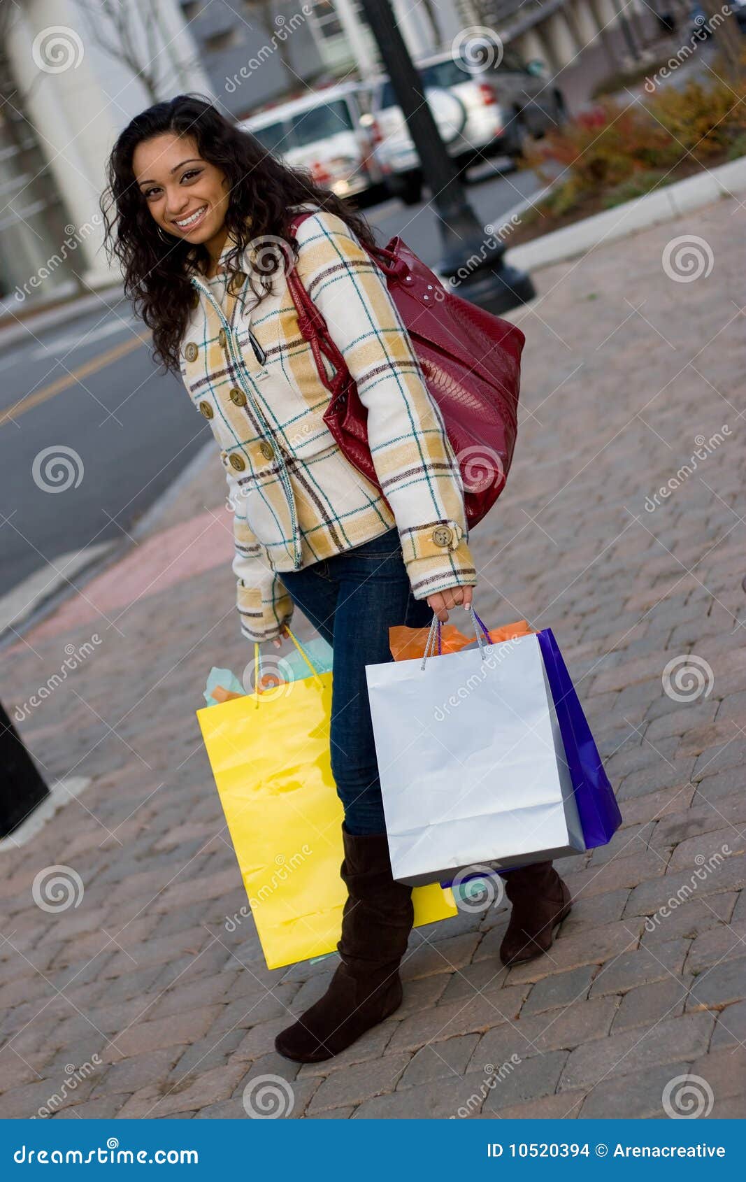 Pretty Girl Shopping stock photo. Image of customer, presents - 10520394
