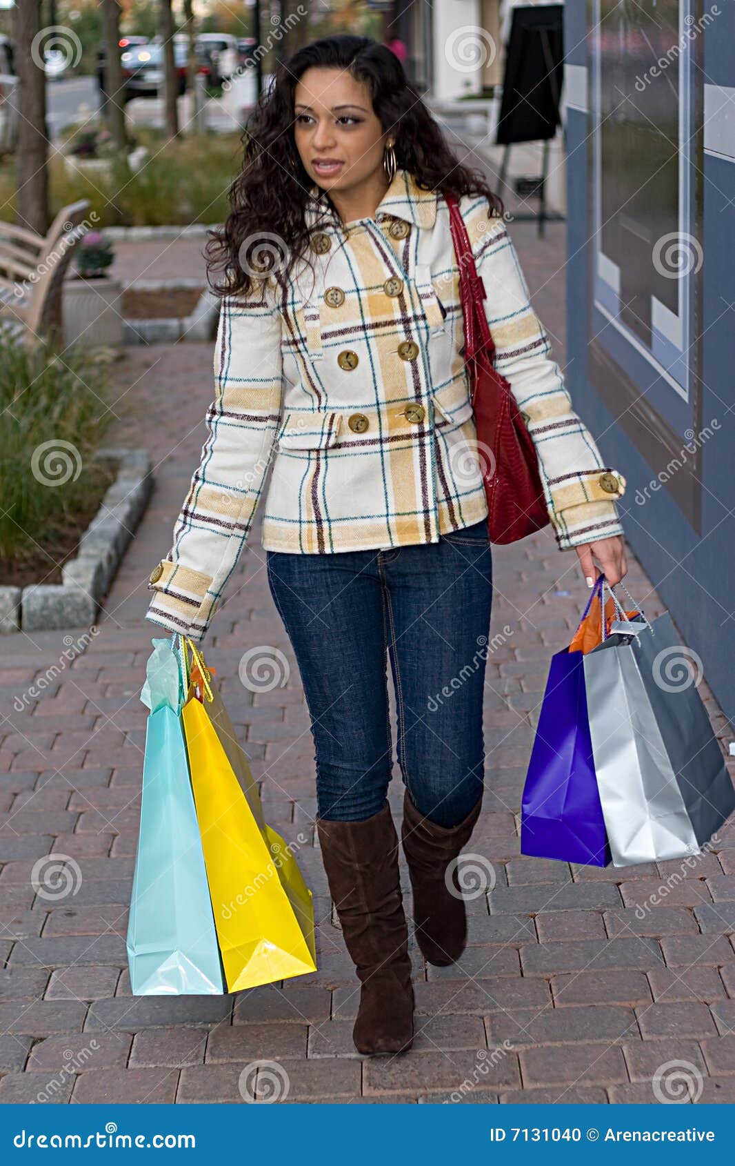 Pretty Girl Shopping stock photo. Image of cheerful, consumer - 7131040