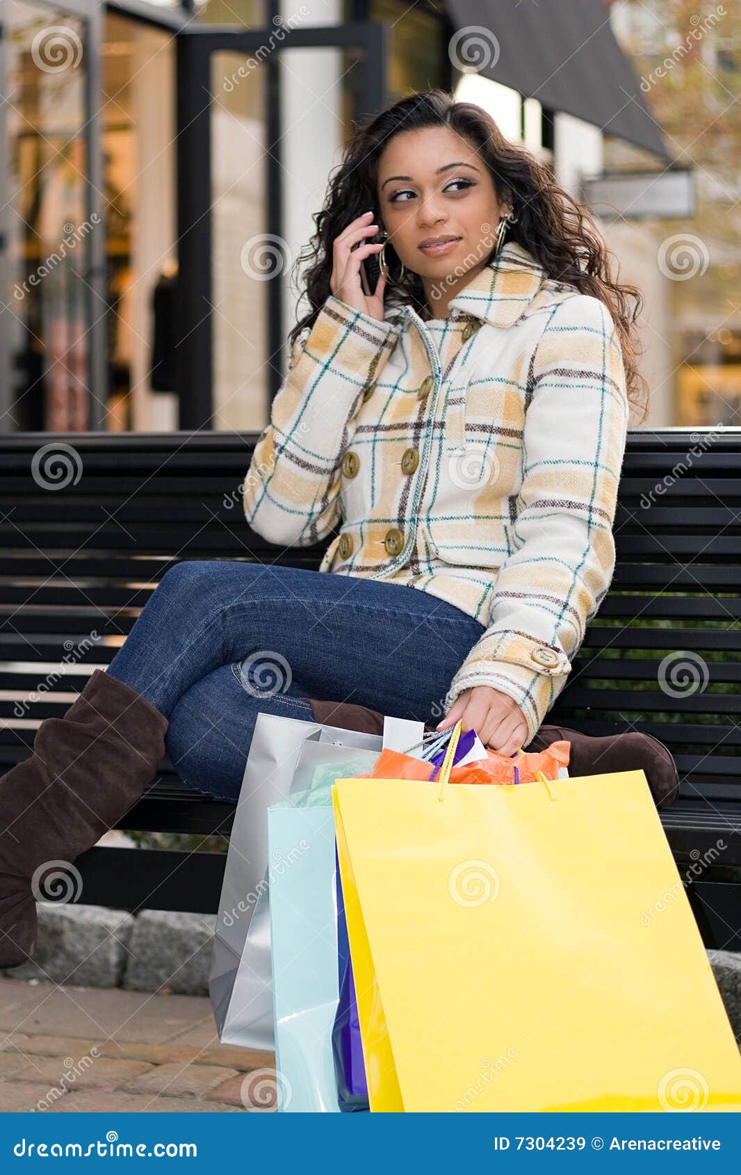 Pretty Girl Shopping stock image. Image of indian, mobile - 7304239