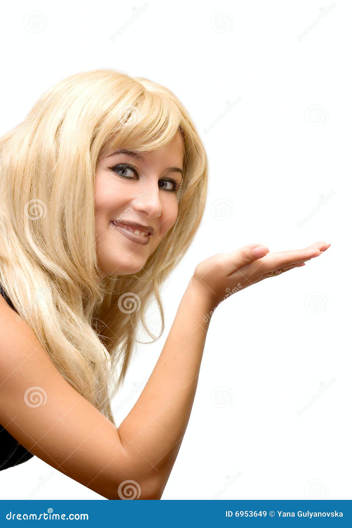 Pretty Girl Show Empty Hand Stock Image - Image of fashion, lovely: 6953649