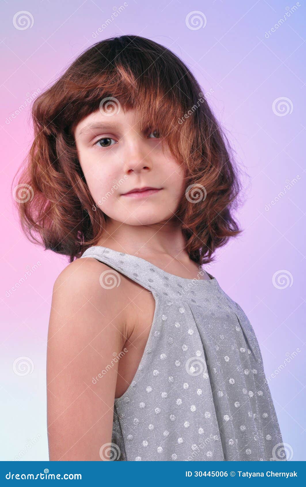 Pretty Girl in Silver Dress Stock Photo - Image of haircut, dress: 30445006