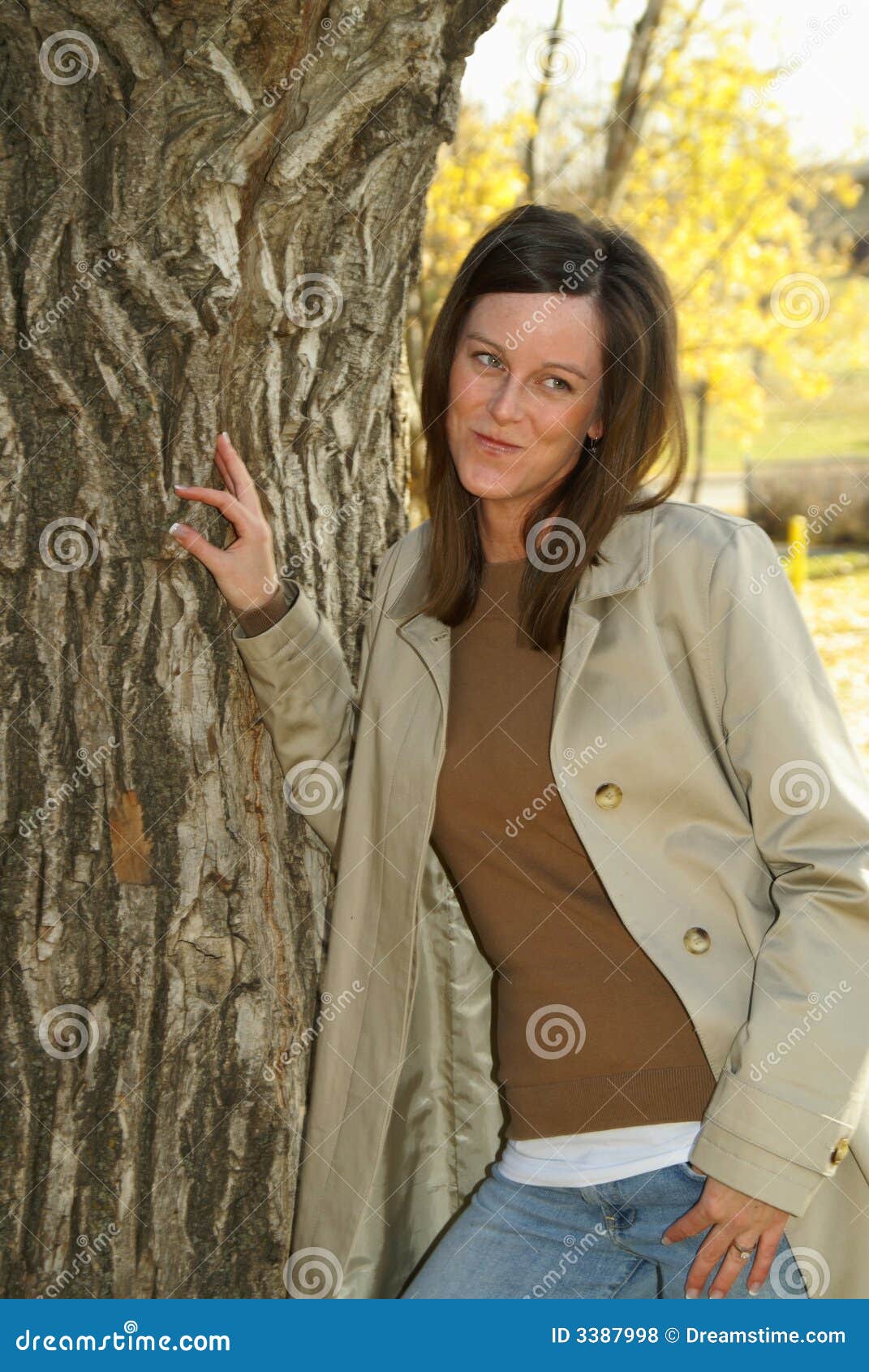 Pretty Girl Smirk Tree stock photo. Image of long, girl - 3387998