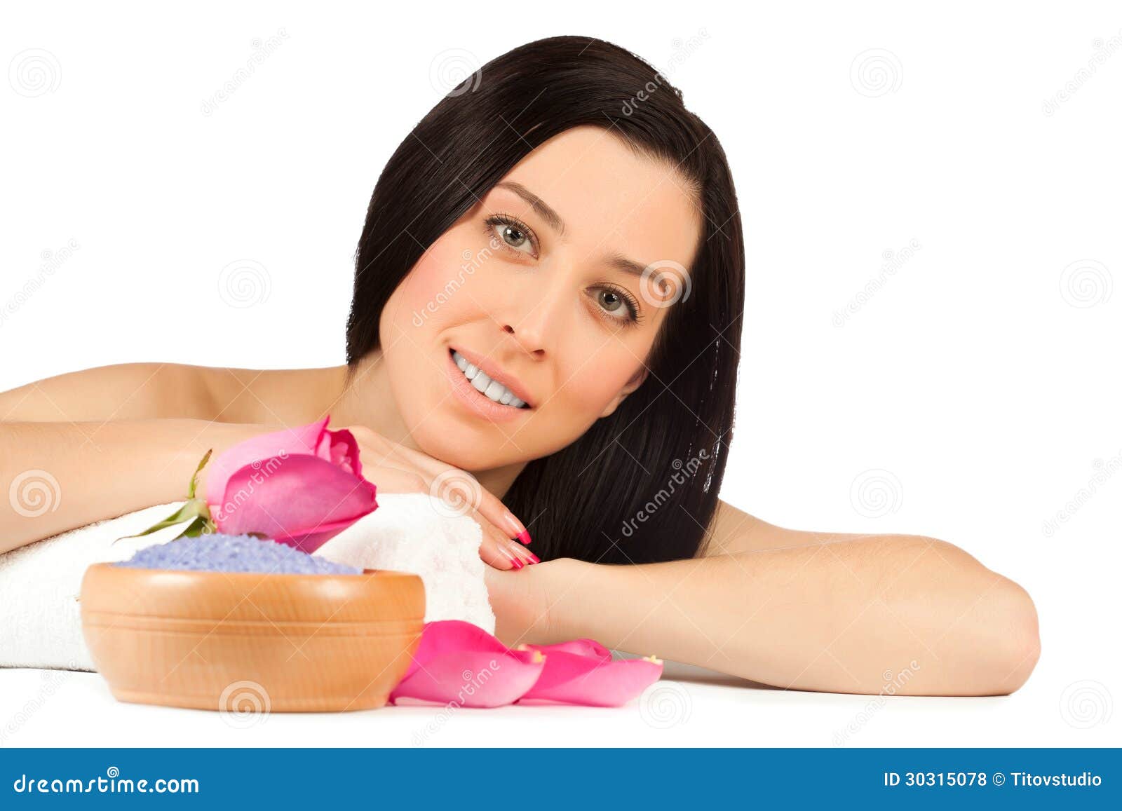 Pretty Girl in the Spa Salon. Isolated Stock Photo - Image of bowl ...