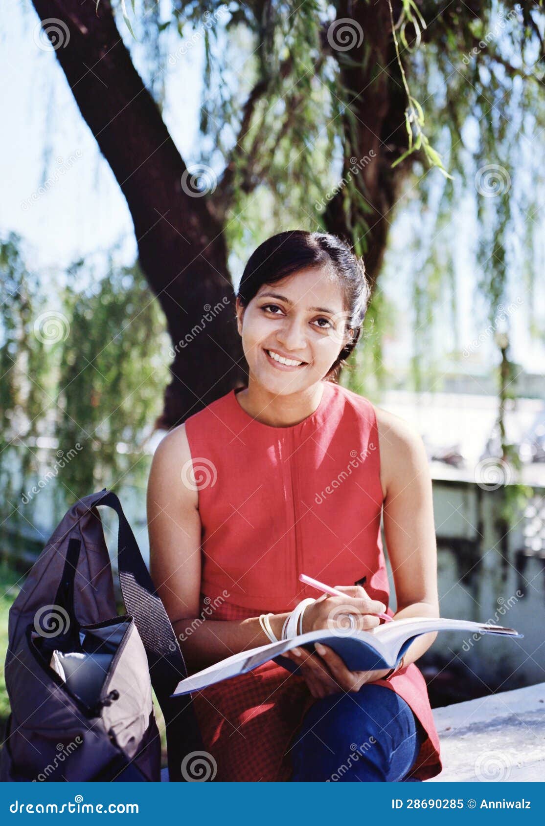 Pretty Girl Studying in Campus. Stock Image - Image of asia, learning ...