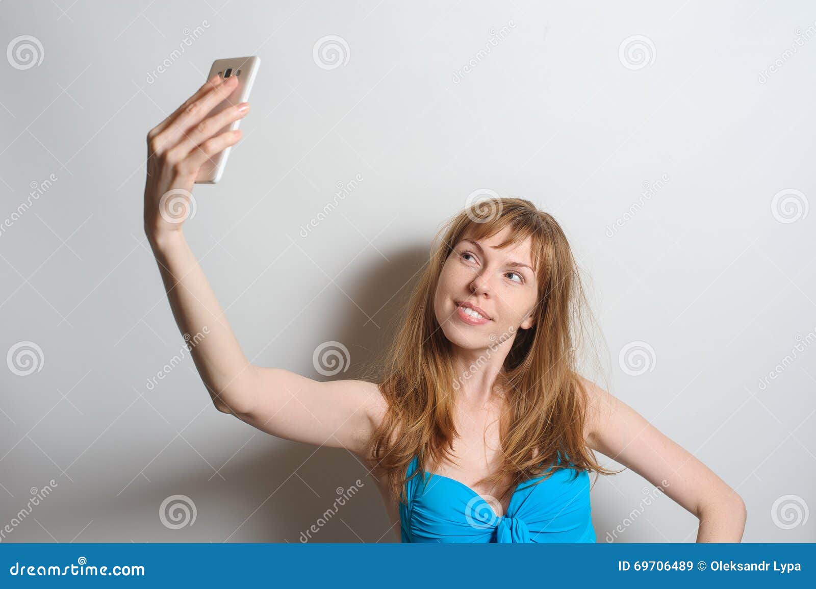 Pretty Girl Taking Selfie Stock Image Image Of Laughing 69706489