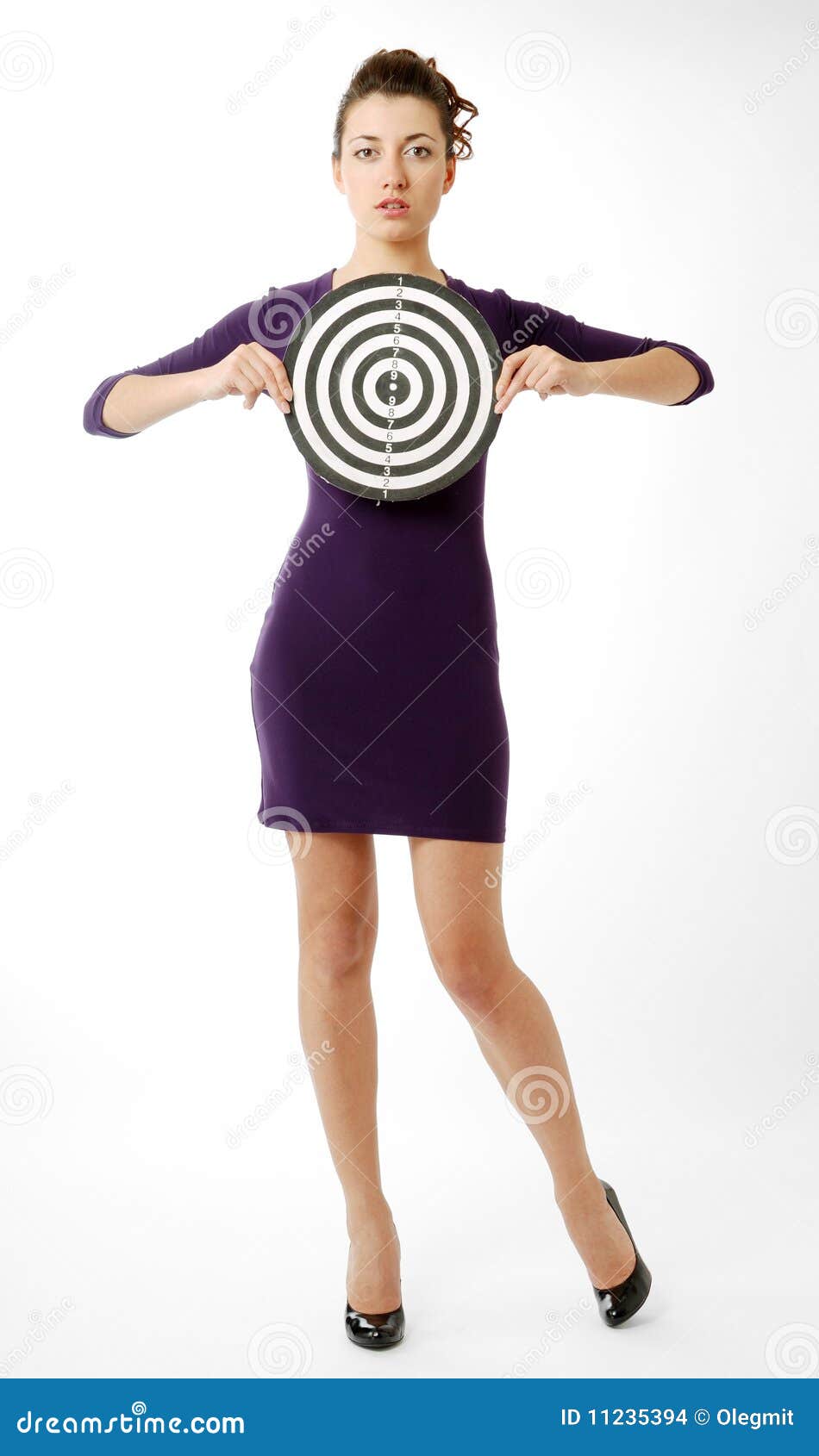 Pretty girl with target stock photo. Image of beauty - 11235394