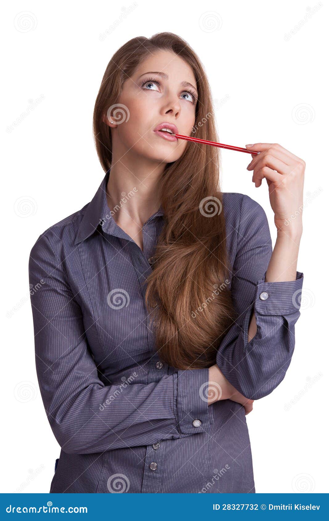 Pretty Girl Thinking about Something Stock Photo - Image of dubiety ...