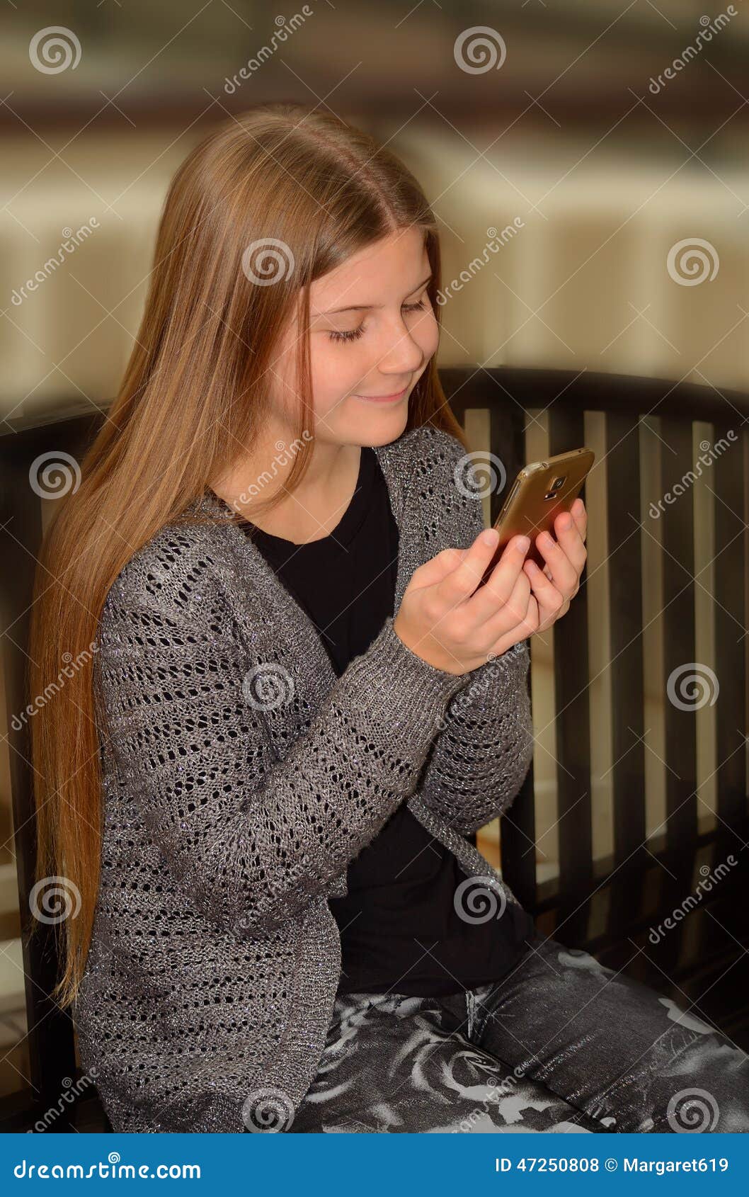 Pretty Girl Using Her Cell Phone. Stock Photo - Image of great ...