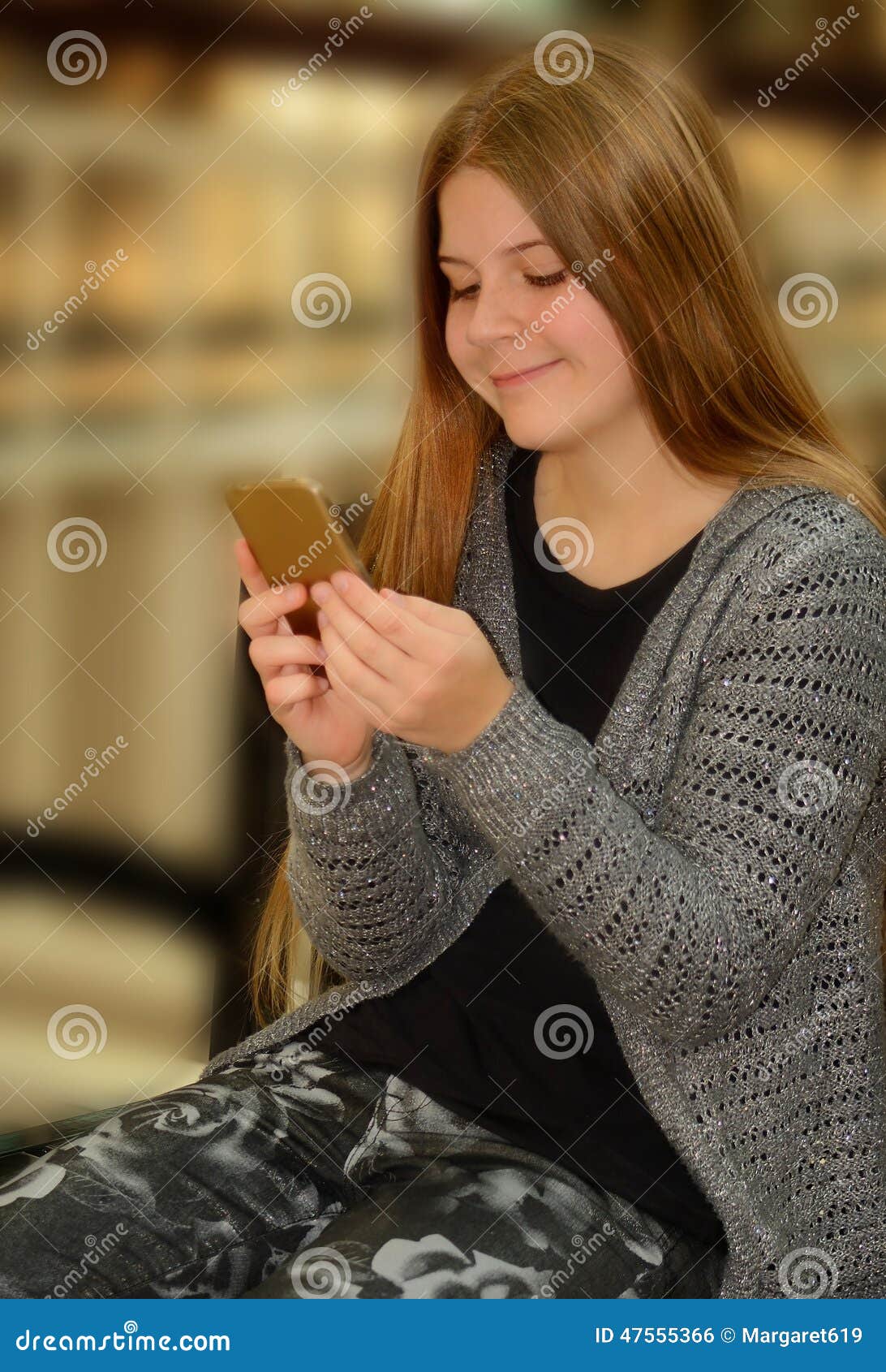 Pretty Girl Using Her Cell Phone. Stock Photo - Image of contact ...
