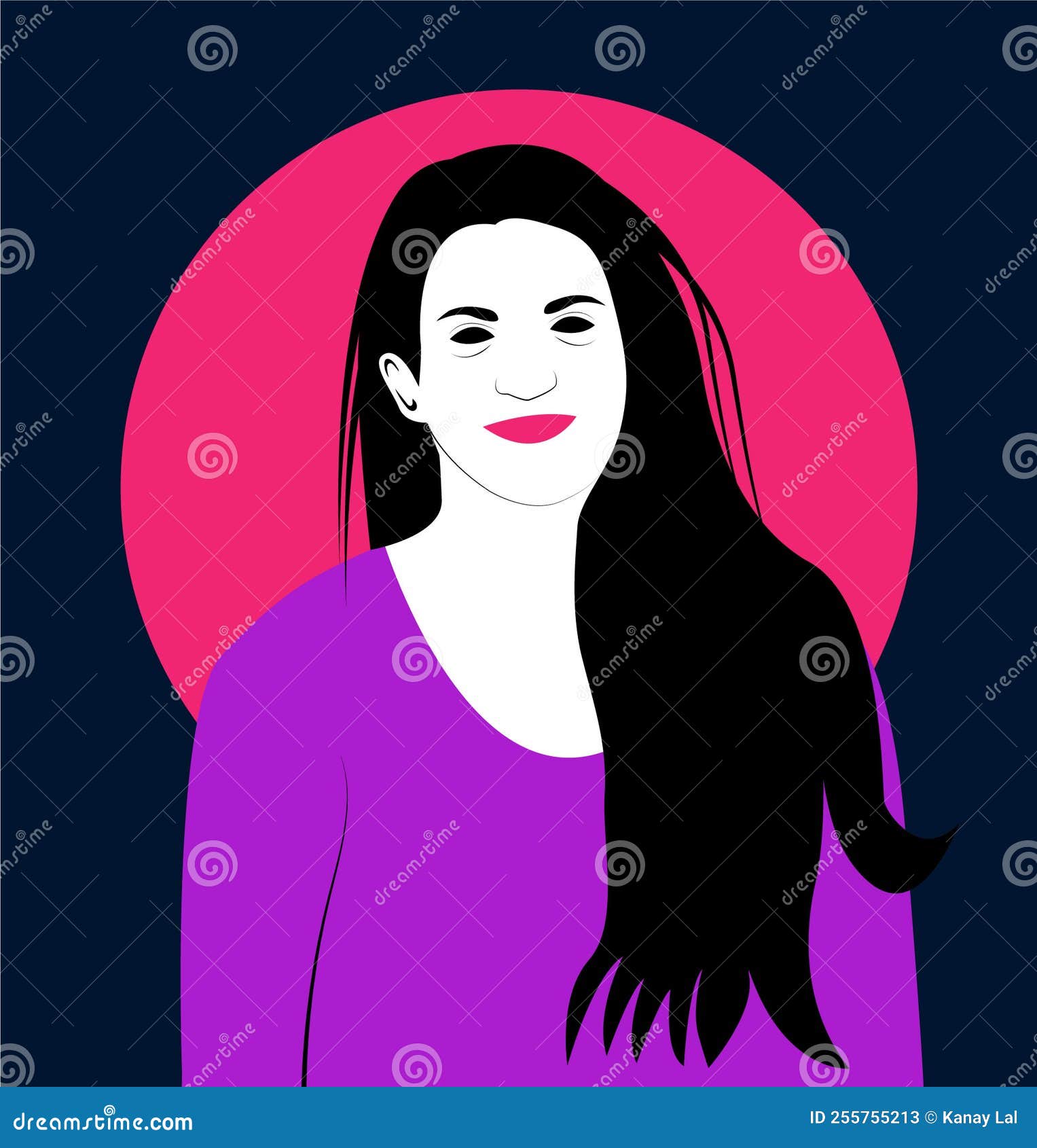 Pretty Girl Vector Avatar Digital Artwork | CartoonDealer.com #255755213