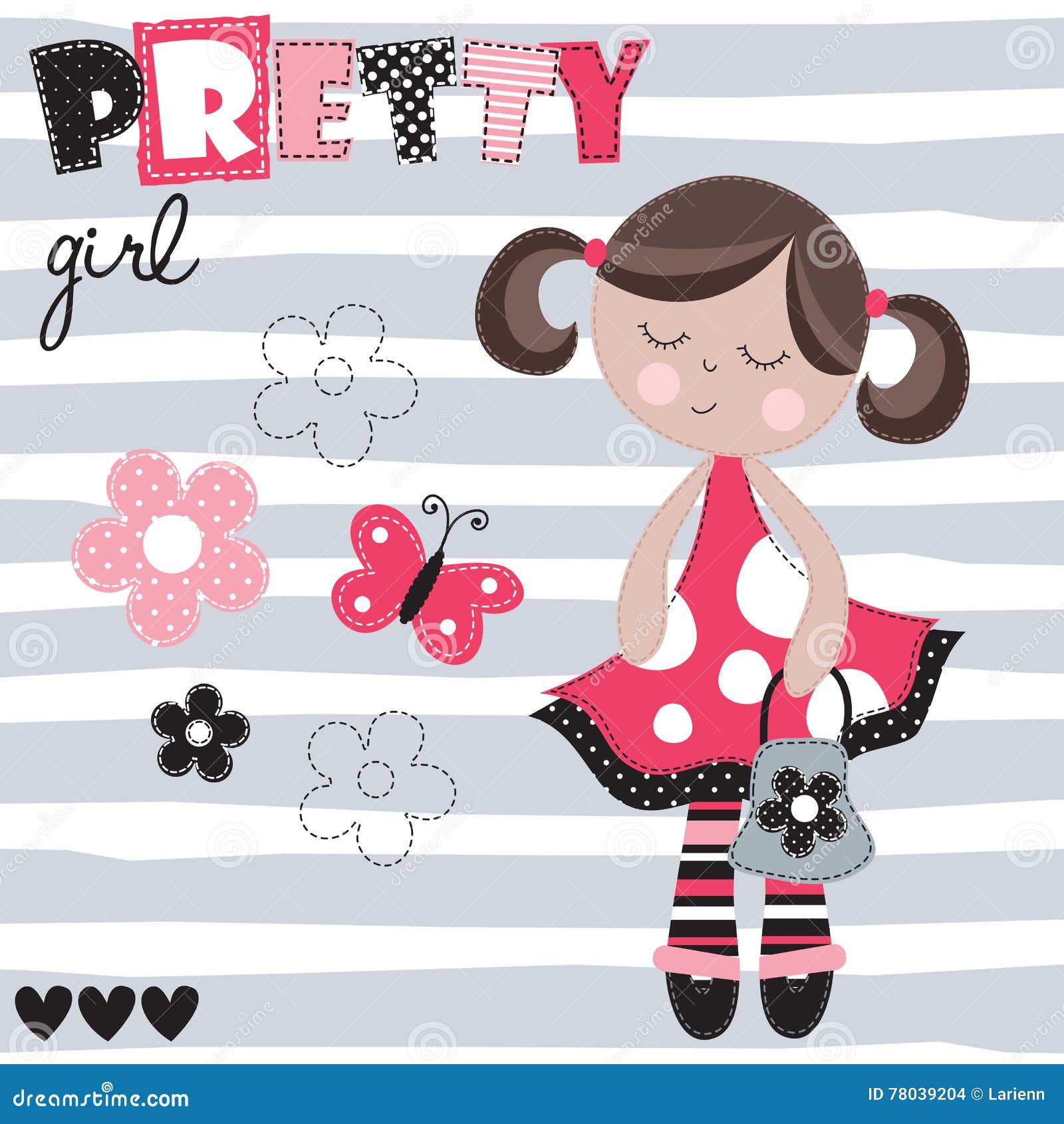 Pretty Girl Vector Illustration Stock Vector - Illustration of ...