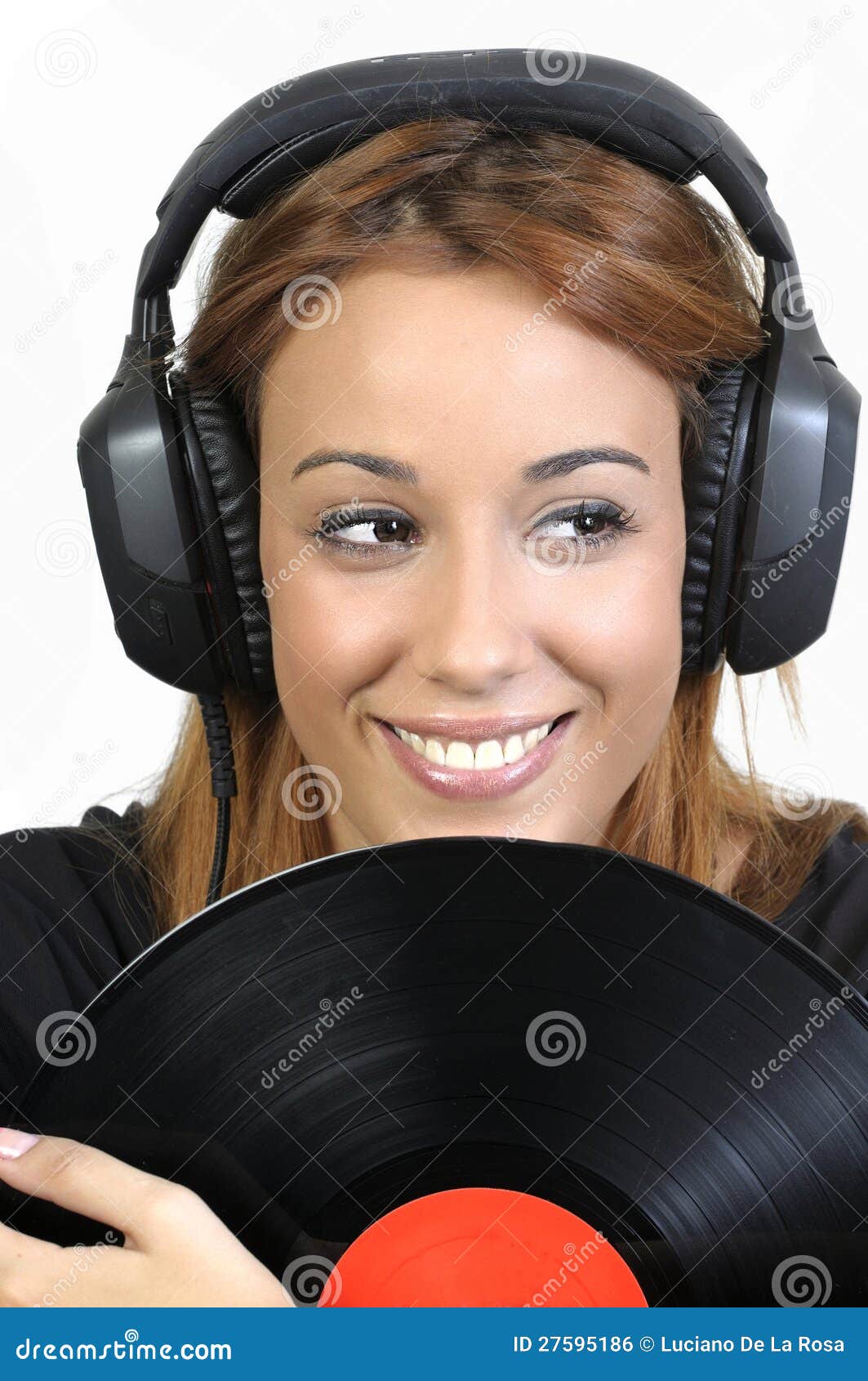 Pretty Girl with Vinyl Disc Stock Photo - Image of leisure, beauty ...