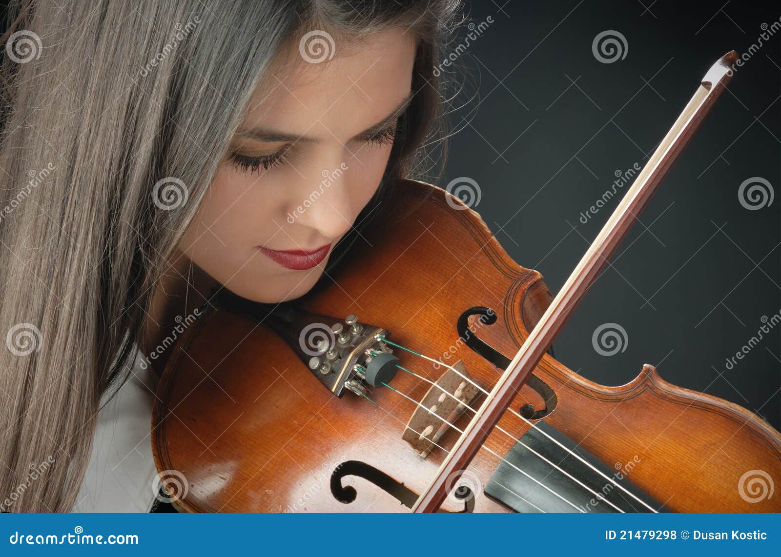 Pretty girl with violin stock photo. Image of fiddle - 21479298