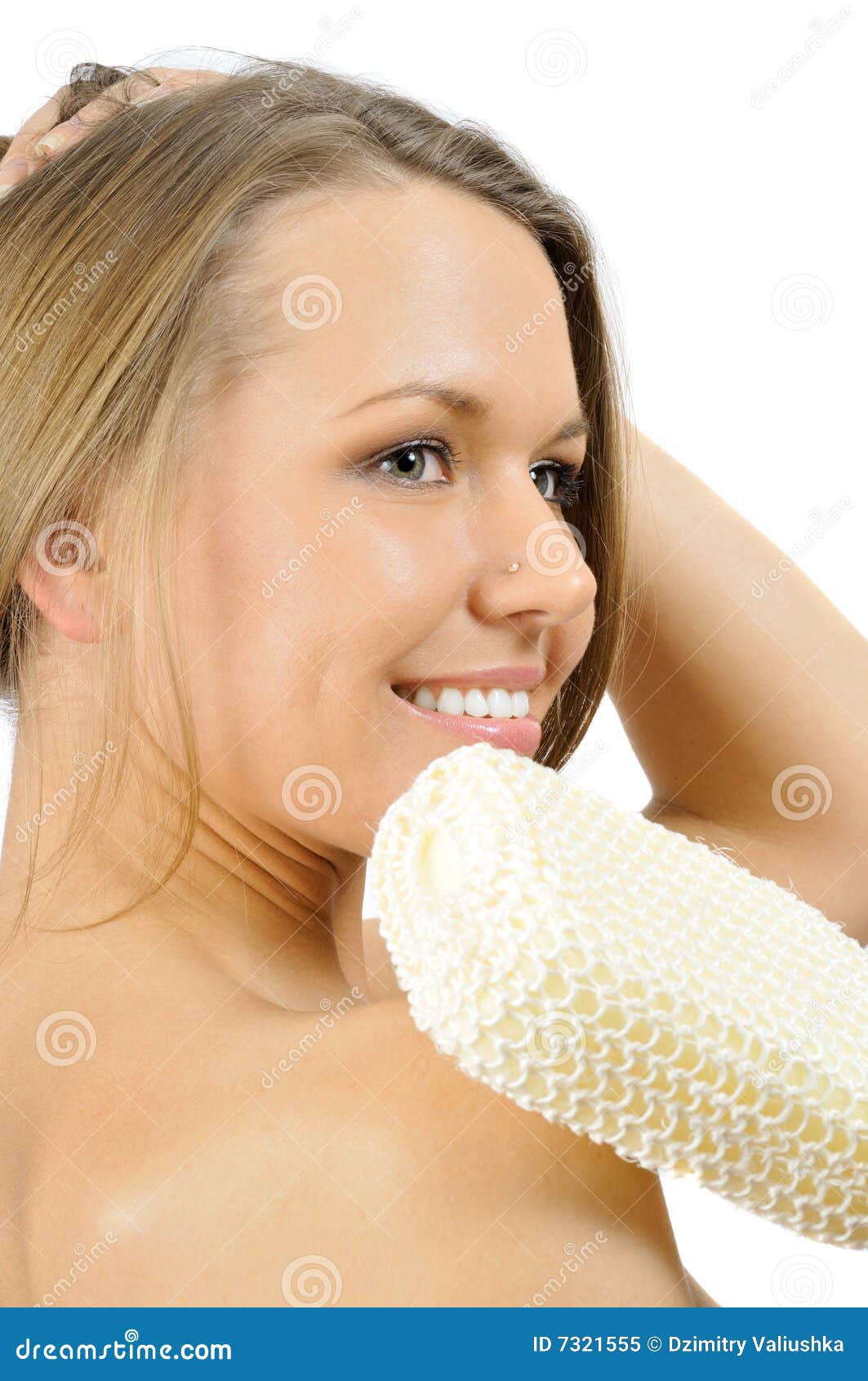 Pretty Girl Washing Her Shoulder Stock Image - Image of body, glamour ...