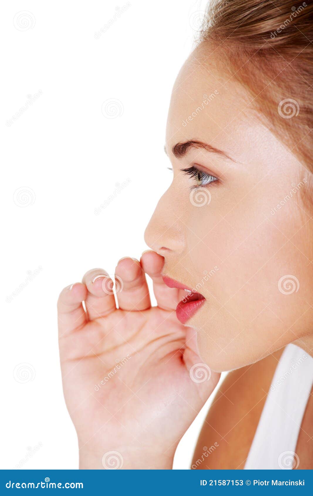 Pretty girl whispering. stock image. Image of communication - 21587153